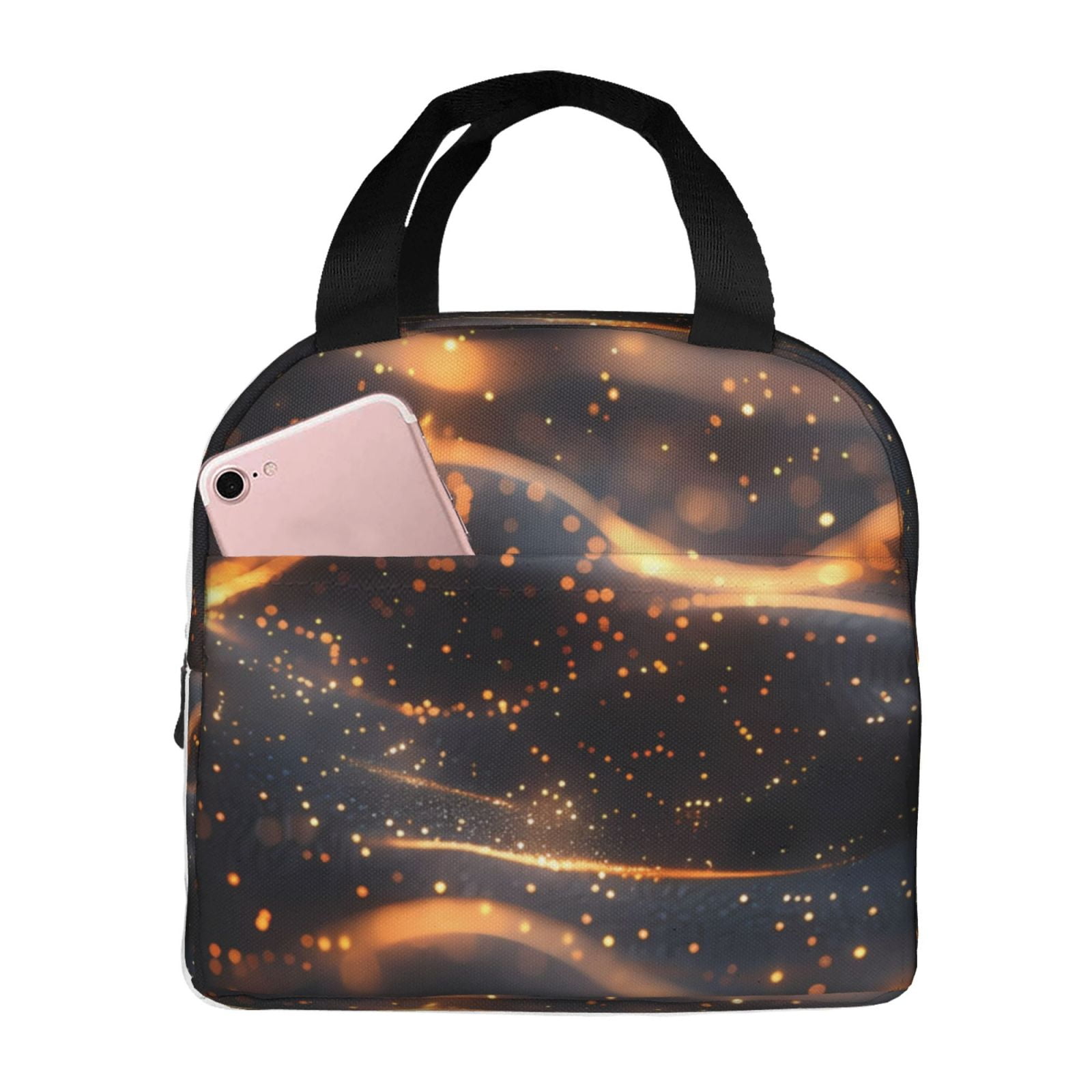 Salouo Abstract Glowing Wave Pattern for Unisex Lunch Bag Leakproof ...