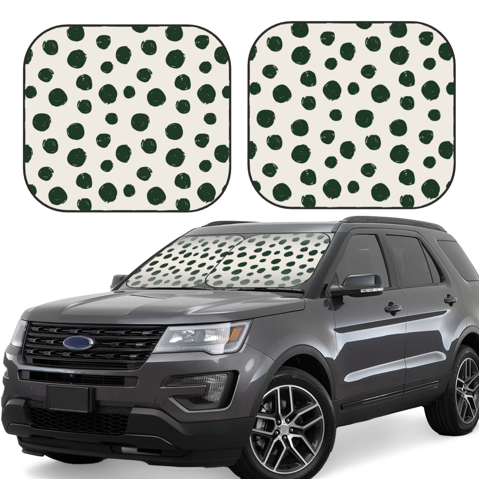 Salouo Abstract Green Polka Dot Pattern Car Windshield Sun Shade ...