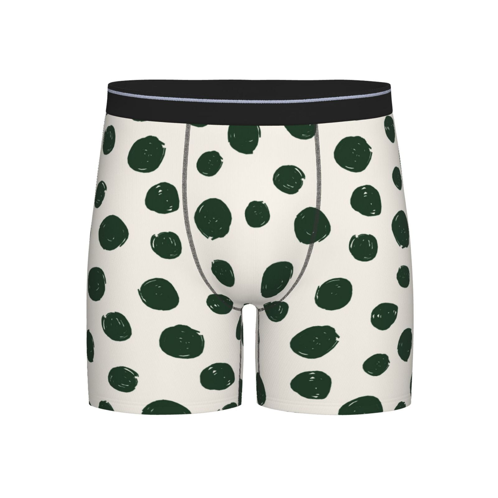 Salouo Abstract Green Polka Dot Pattern Men's Boxer Briefs, Soft ...