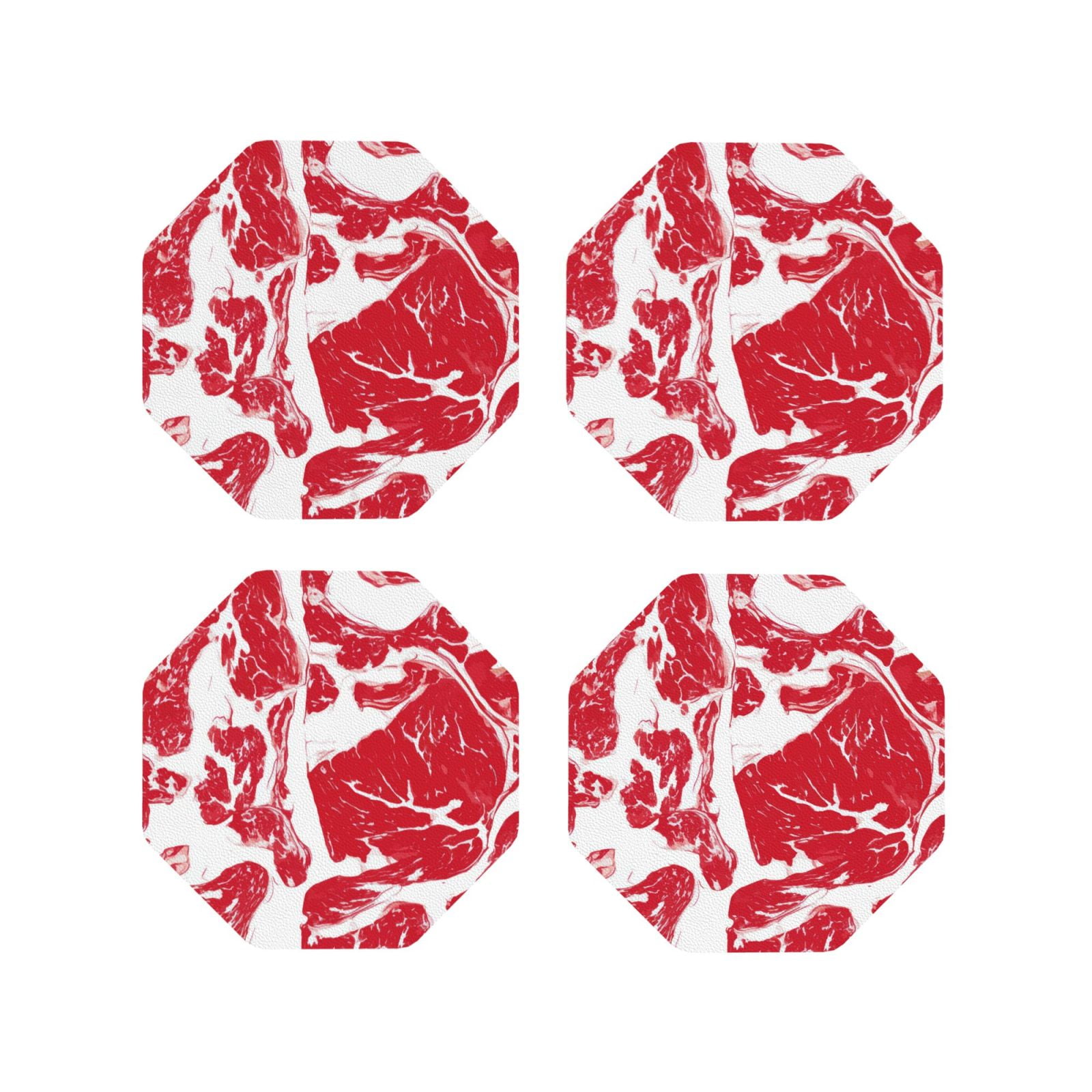 Salouo Abstract meat Print Round Coaster,Drink Coasters Leather Bar ...