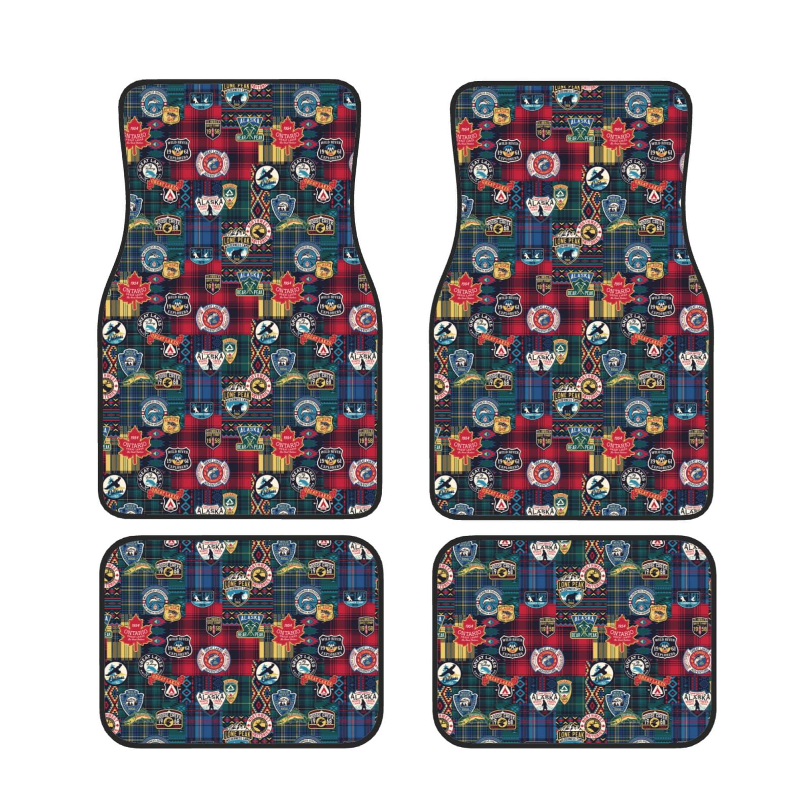 Salouo Adventure Camping Badge for Car Floor Mat Set of 4–Car Carpet ...