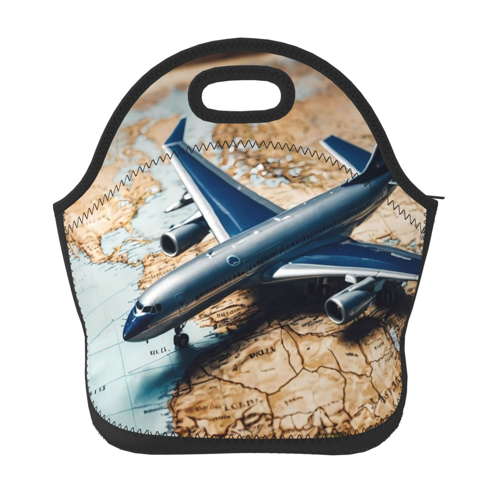 Salouo Airplane World Map Adventure for Lunch Tote,Lunch Bag Insulated ...