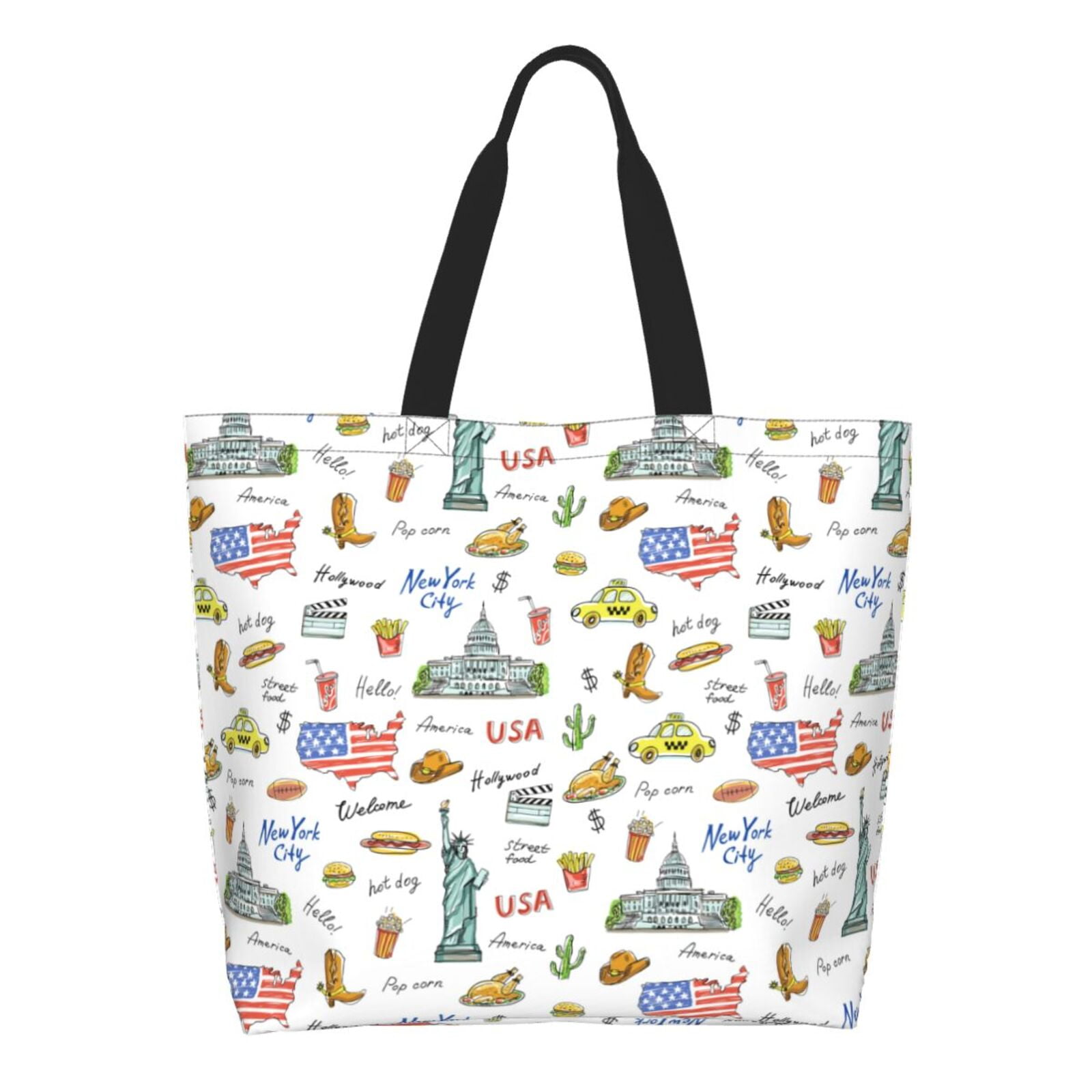 Salouo America Landmarks for Tote Bag for Women - Shoulder Shopping Bag ...