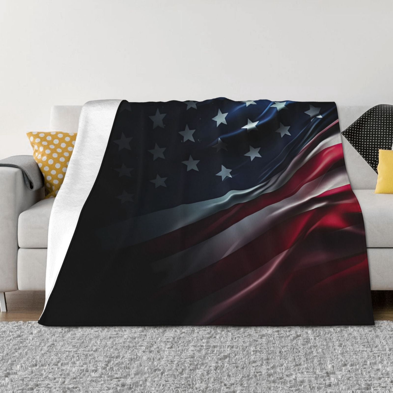 Salouo American Flag Waving Print Print Throw Blanket Gifts for Women ...