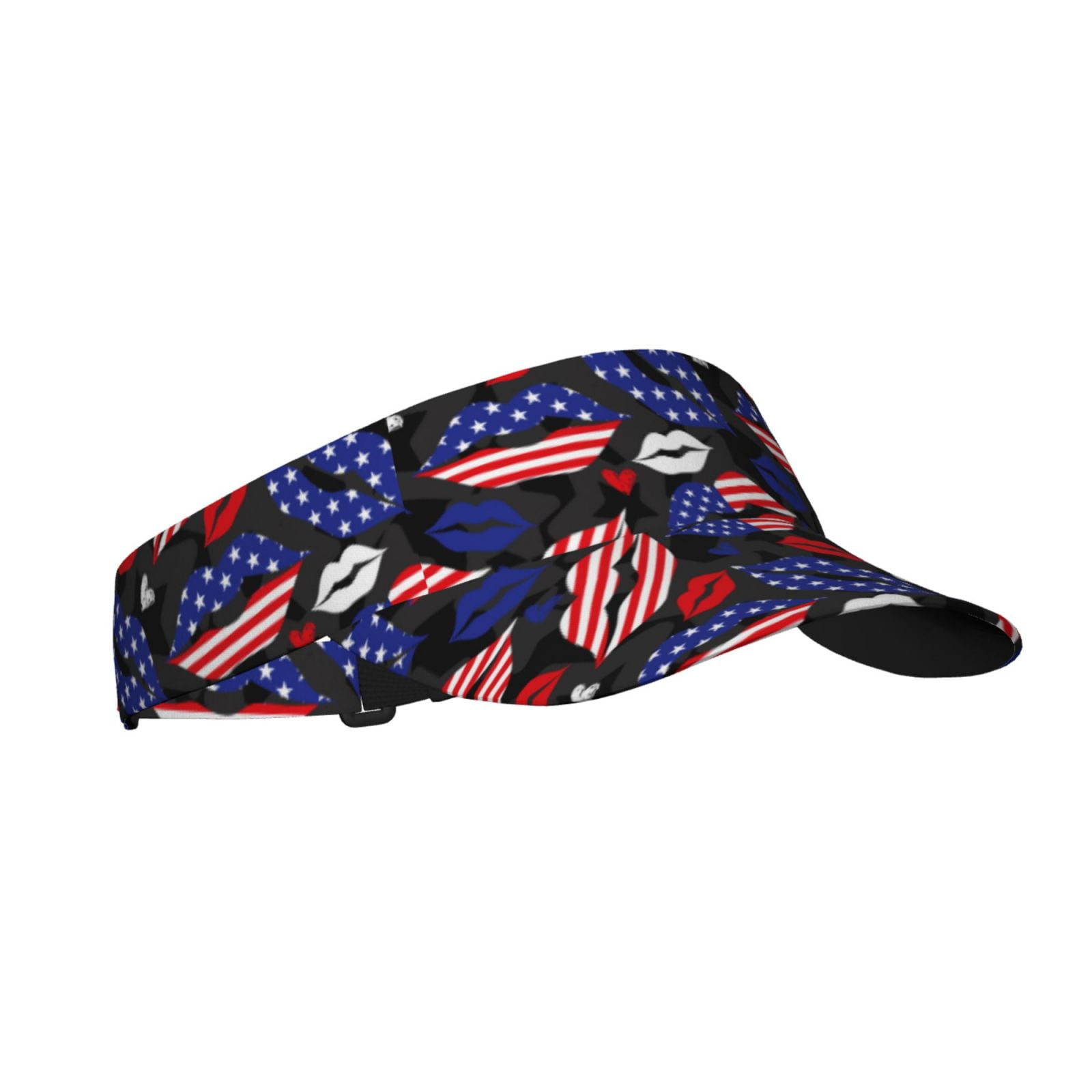 Salouo American With Lips Pattern Sport Sun Visor Hats,1-Piece of Adult Sunscreen Visor Cap ...