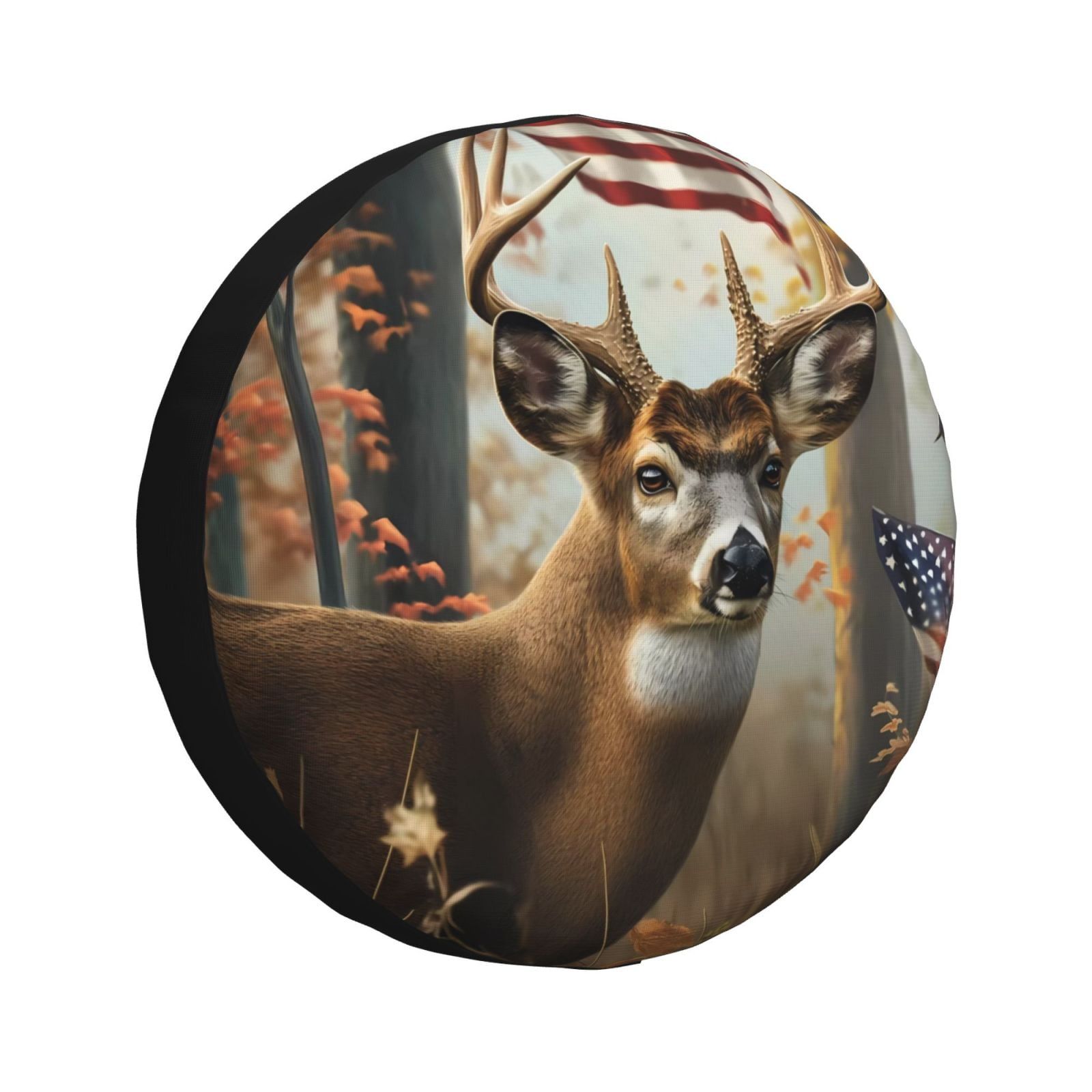 Salouo American Wildlife Deer Forest Print Spare Tire Cover 14-17 inch ...