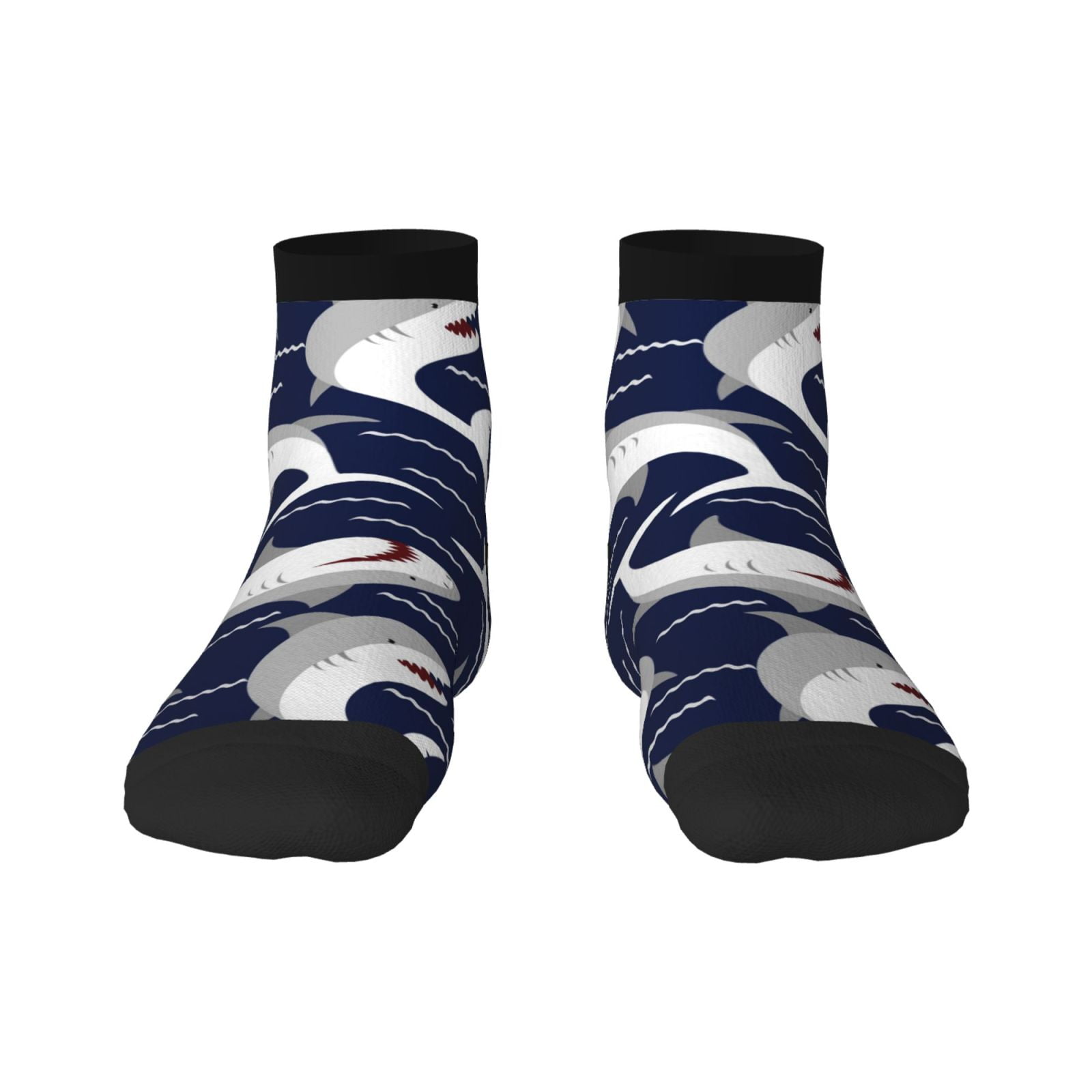 Salouo Angry Shark Pattern Unisex Middle Tube Socks,Middle-Finger Knee ...