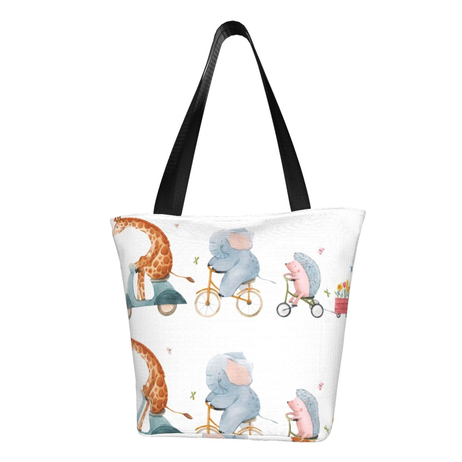 Salouo Animals in Transport for Shoppers Tote for Women Foldable ...