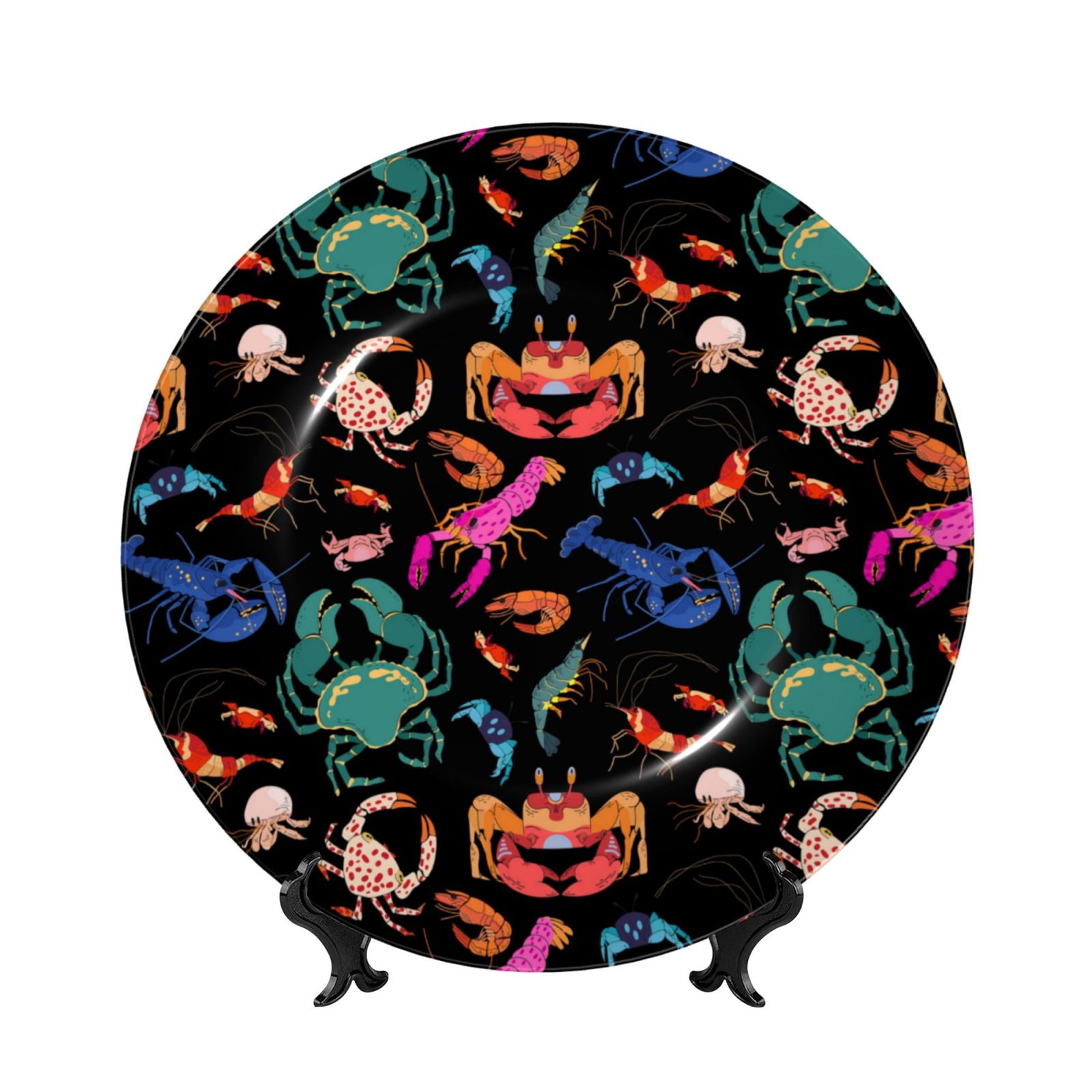 Salouo Animals Under Water Pattern Bone China Decorative Plate,Holiday ...