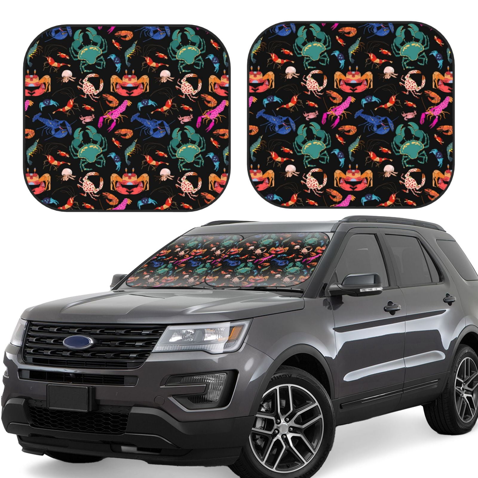 Salouo Animals Under Water Pattern Car Windshield Sun Shade Foldable ...