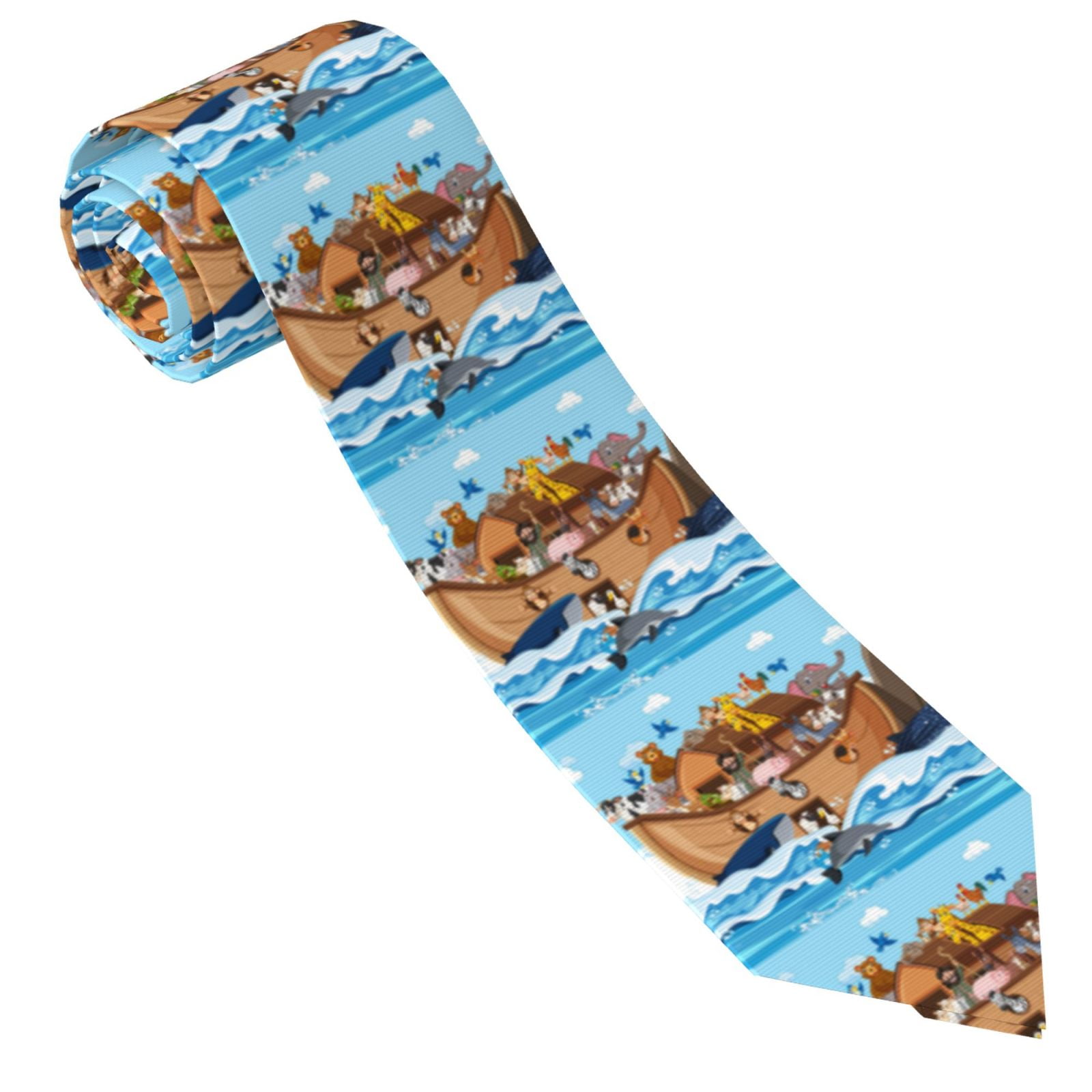 Salouo Animals on Noah's Ark Floating Pattern Men's Silk Ties 4.7 ...