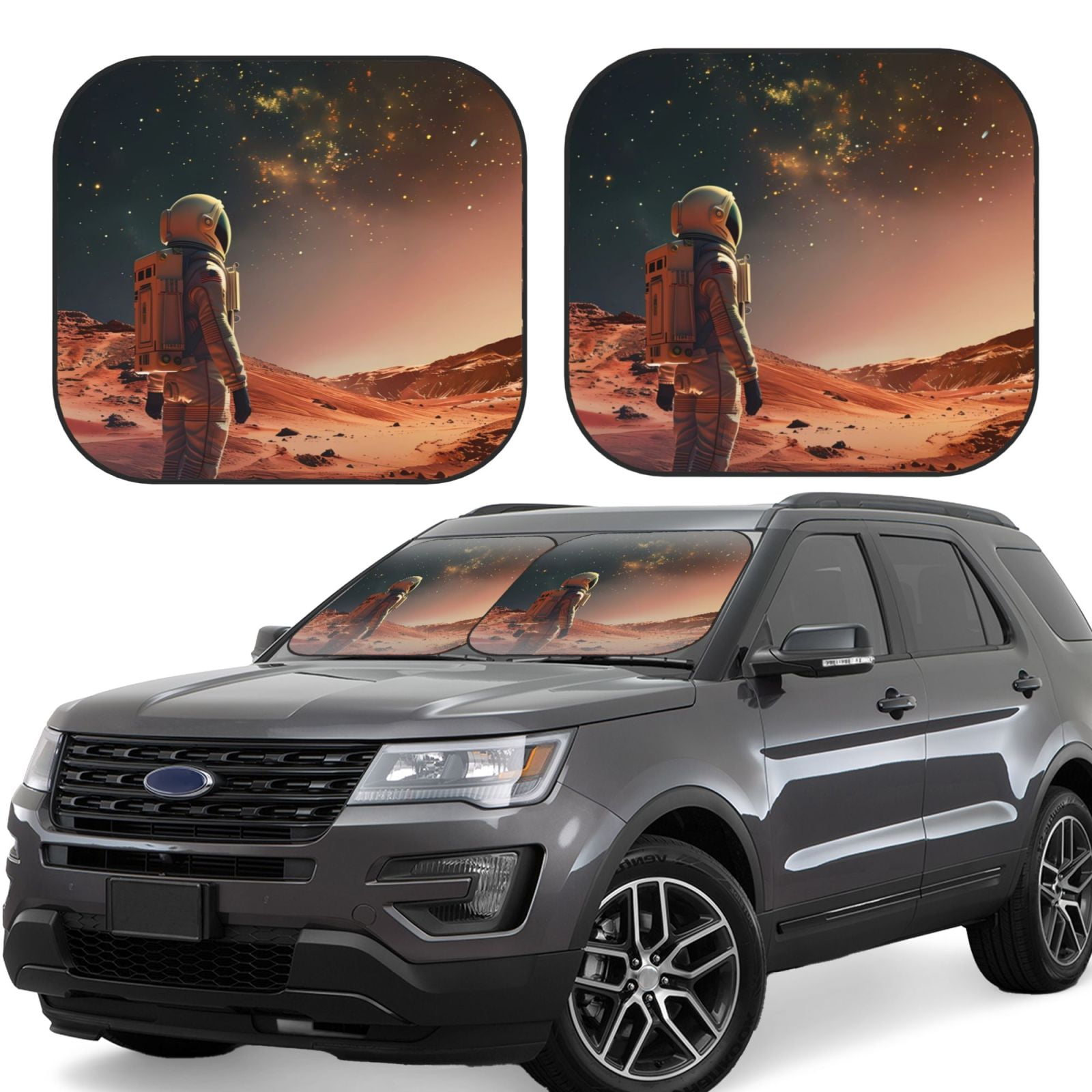 Salouo Astronaut On Mars A Pattern Car Windshield Sun Shade Foldable ...