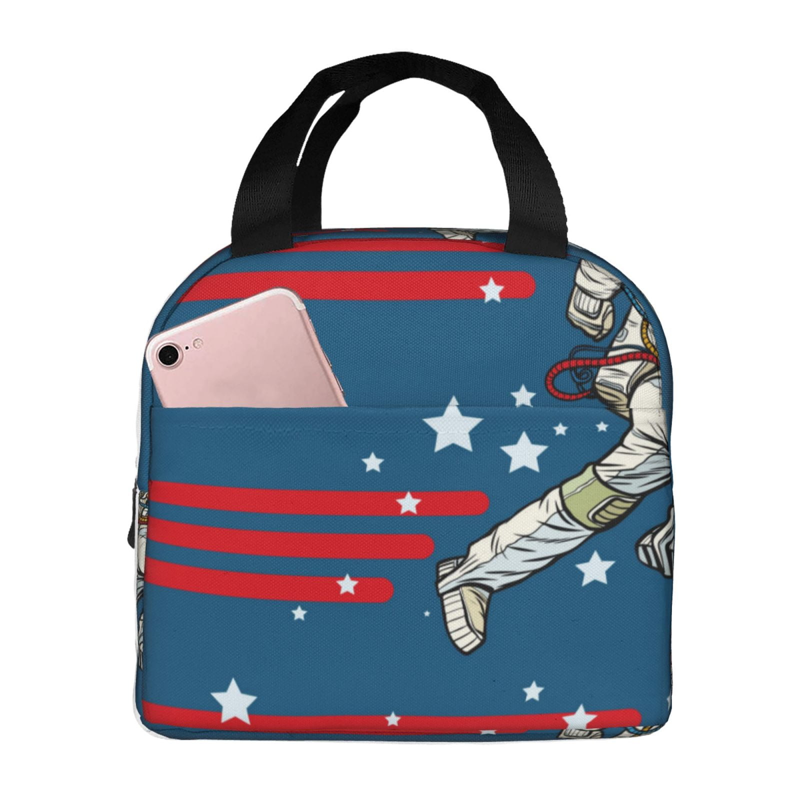 Salouo Astronaut Runs Forward for Unisex Lunch Bag Leakproof Lunch Tote ...