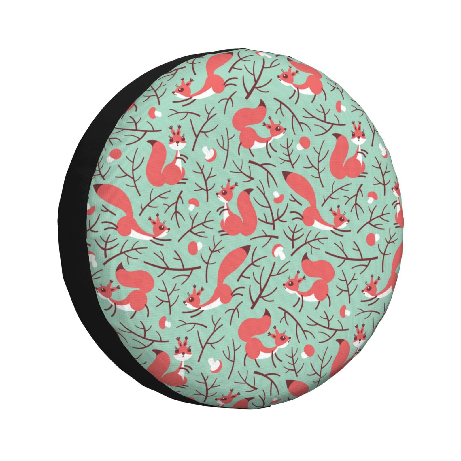 Salouo Autumn Branches Fox and Mushrooms Print Spare Tire Cover 14-17 ...