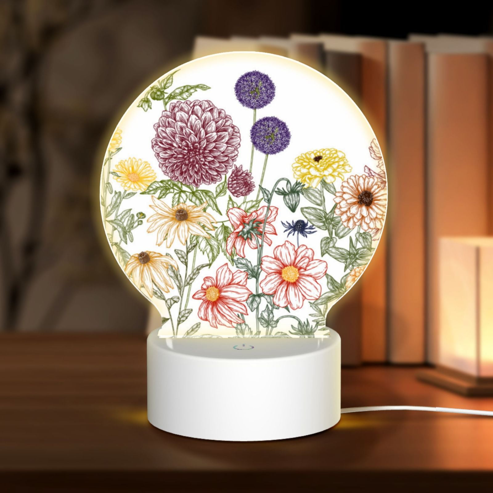 Salouo Autumn Garden for Round Acrylic Night Light - Acrylic Sheets ...