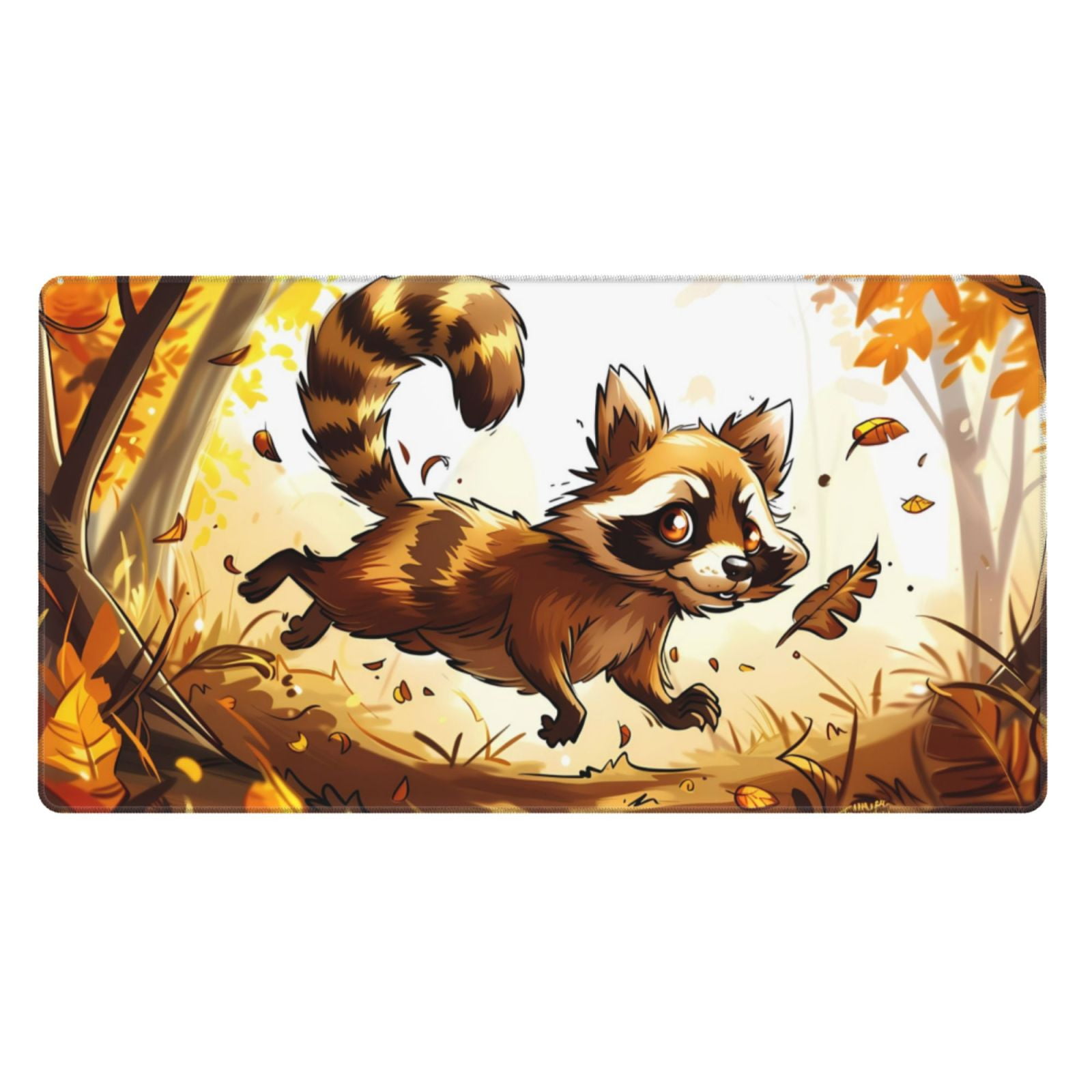 Salouo Autumn Raccoon In Forest Print Large Mouse Pad,Extended Mat Desk ...