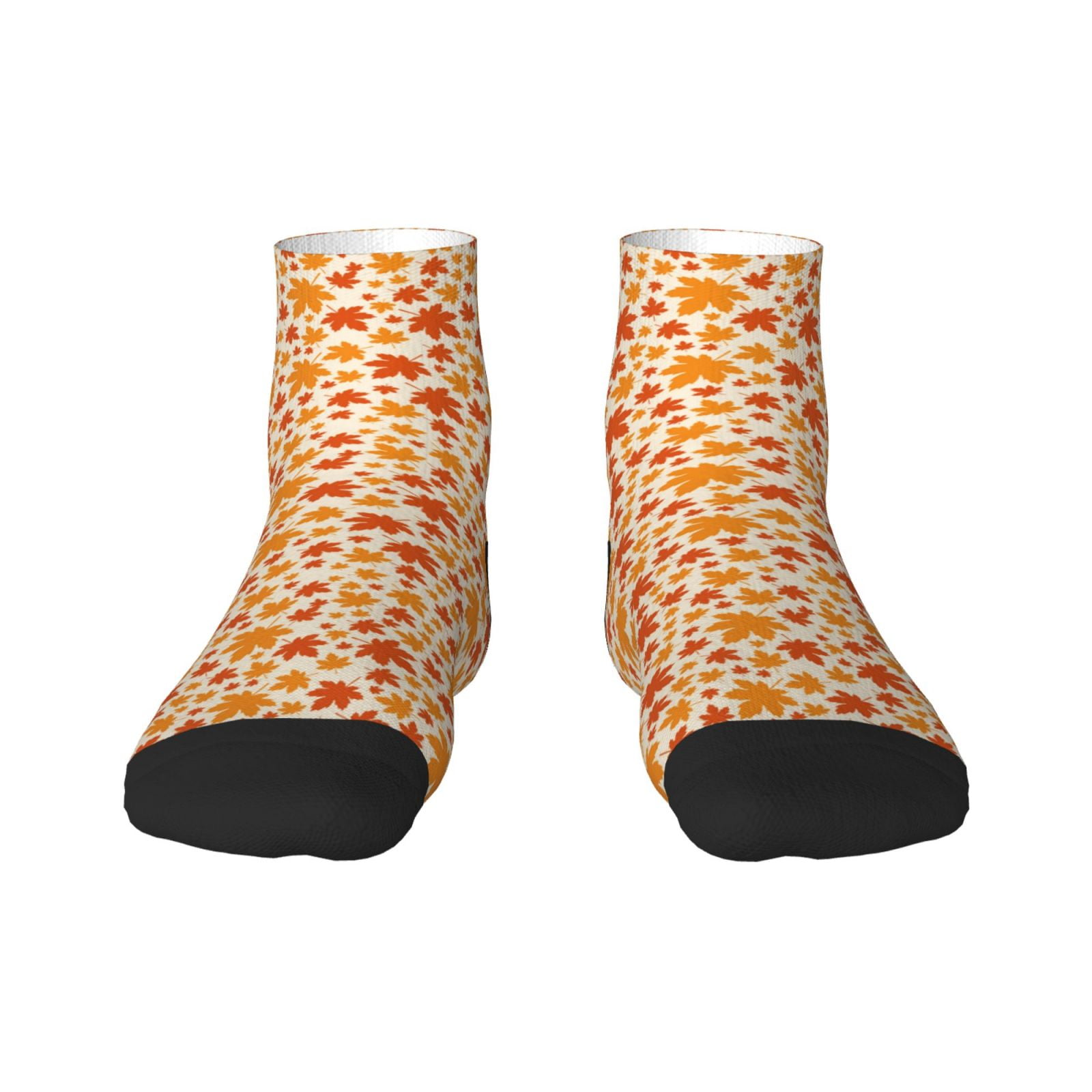 Salouo Autumn Red and Orange Maple Leaves Pattern Unisex Middle Tube ...