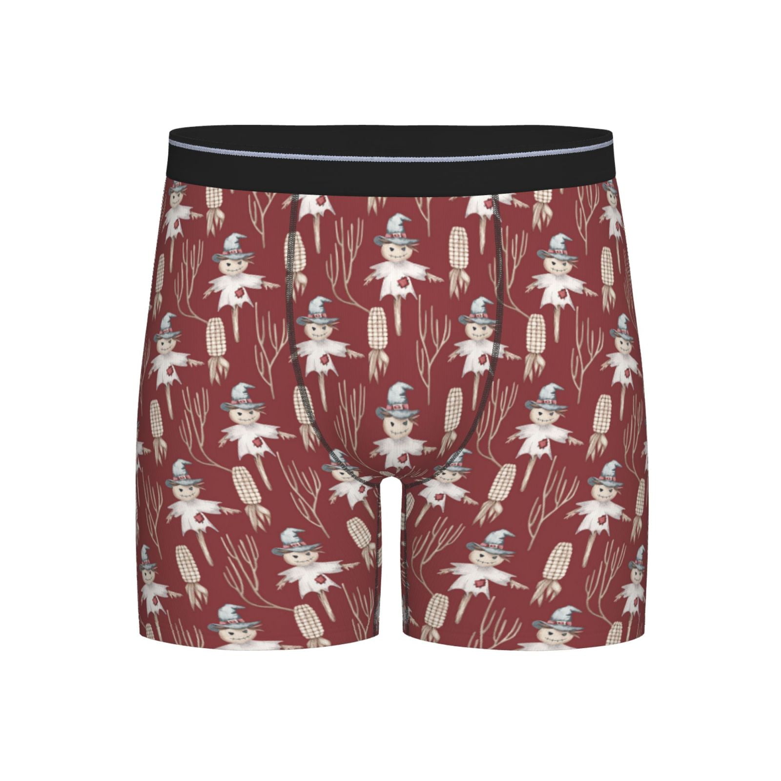 Salouo Autumn Scarecrow Harvest Joy Pattern Men's Boxer Briefs, Soft ...