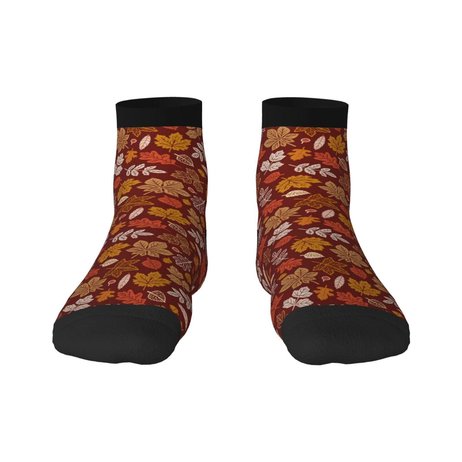 Salouo Autumn Warm Tone Maple Leaf Pattern Unisex Middle Tube Socks ...