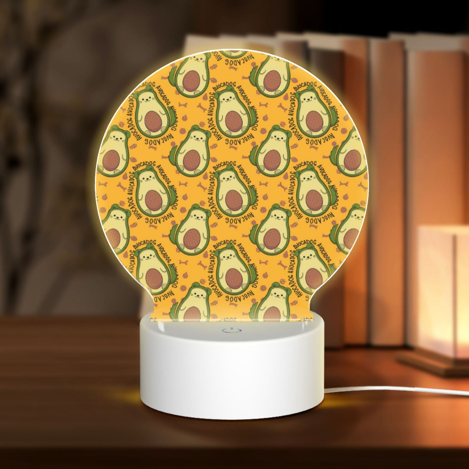 Salouo Avocado Dog for Round Acrylic Night Light - Acrylic Sheets with ...