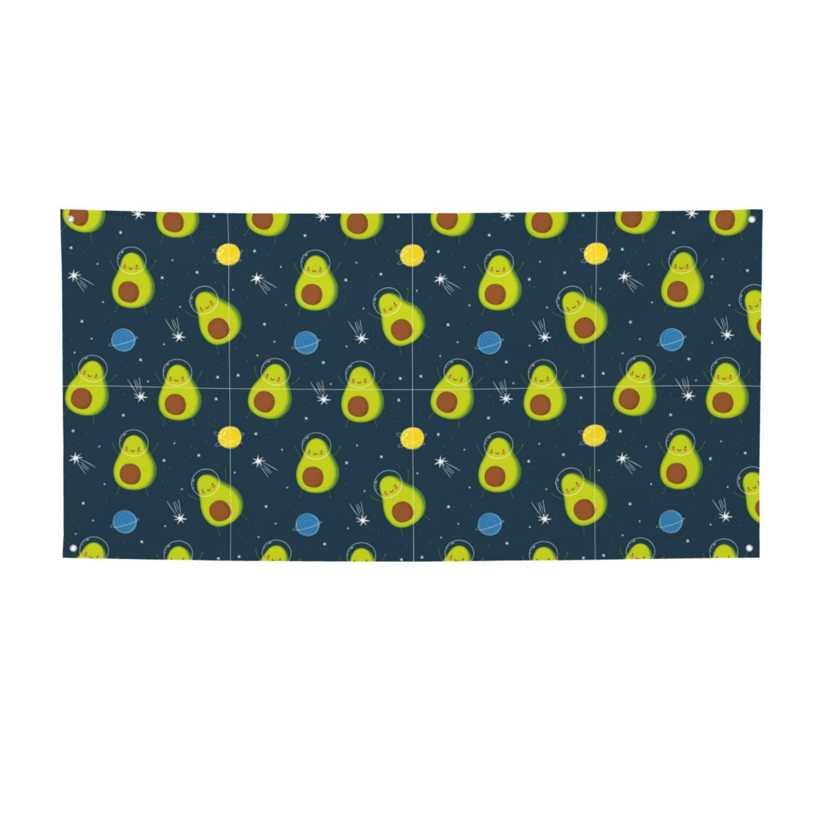Salouo Avocado in Space Pattern Holiday Banner Outside Party Decoration ...