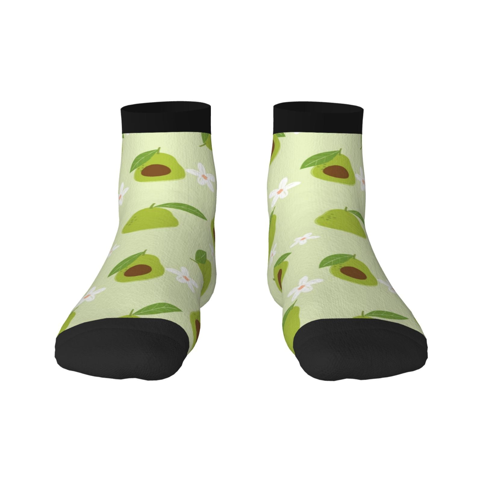 Salouo Avocado With Leaf And Flower Pattern Unisex Middle Tube Socks,Middle-Finger Knee High ...