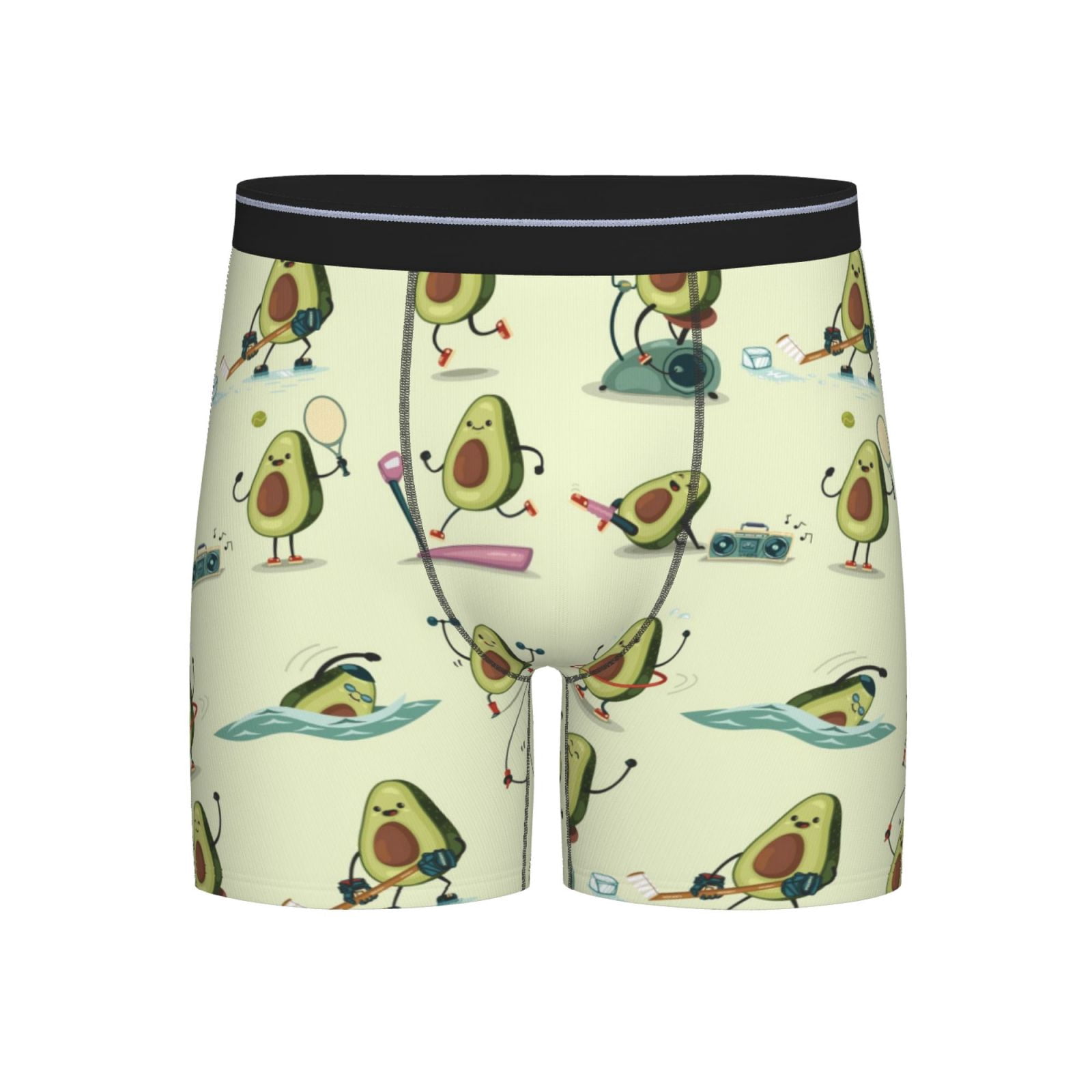 Salouo Avocado for Exercise Pattern Men's Boxer Briefs, Soft ...