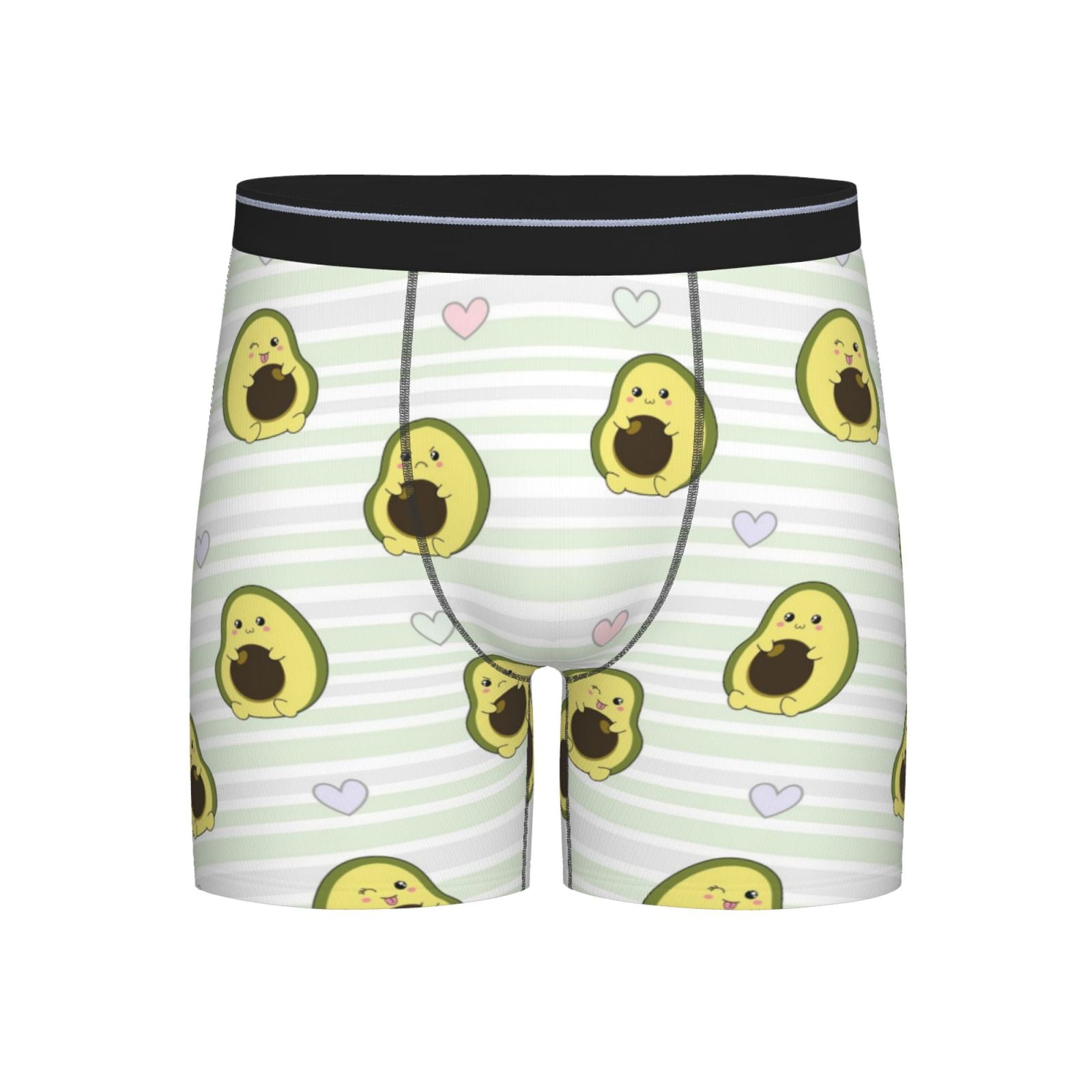 Salouo Avocado of a Hear Pattern Men's Boxer Briefs, Soft & Breathable Underwear Elastic ...