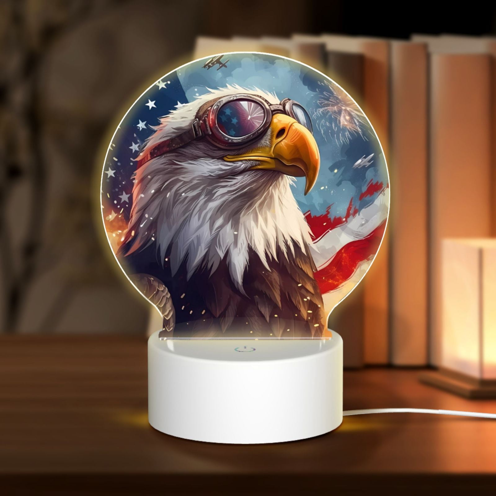 Salouo Bald Eagle Pilot for Round Acrylic Night Light - Acrylic Sheets ...