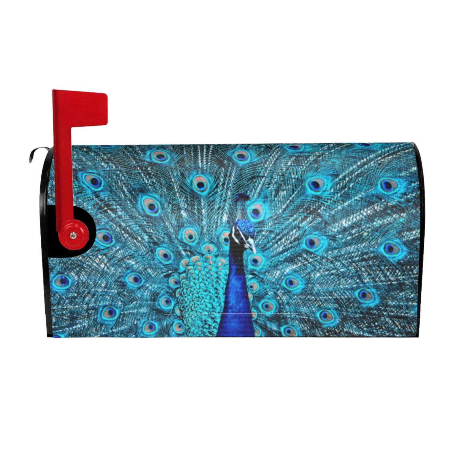 Salouo Beautiful Blue Peacock for Magnetic Mailbox Covers Waterproof ...