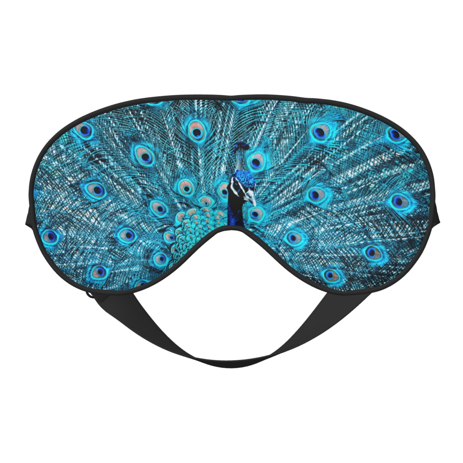 Salouo Beautiful Blue Peacock Pattern Sleep Mask,Sleep Eye Mask ...