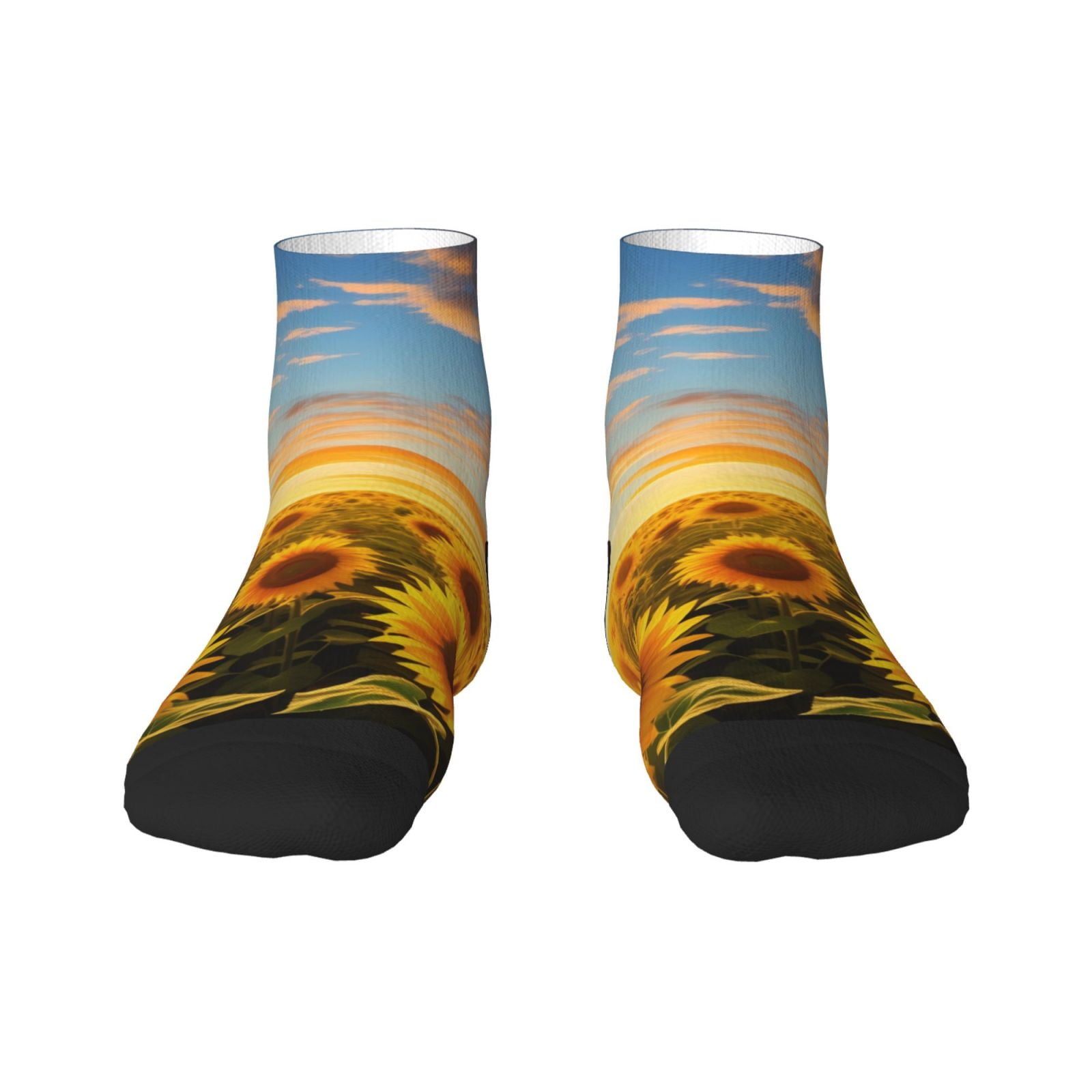 Salouo Beautiful Golden Sunflower Field Pattern Unisex Middle Tube ...
