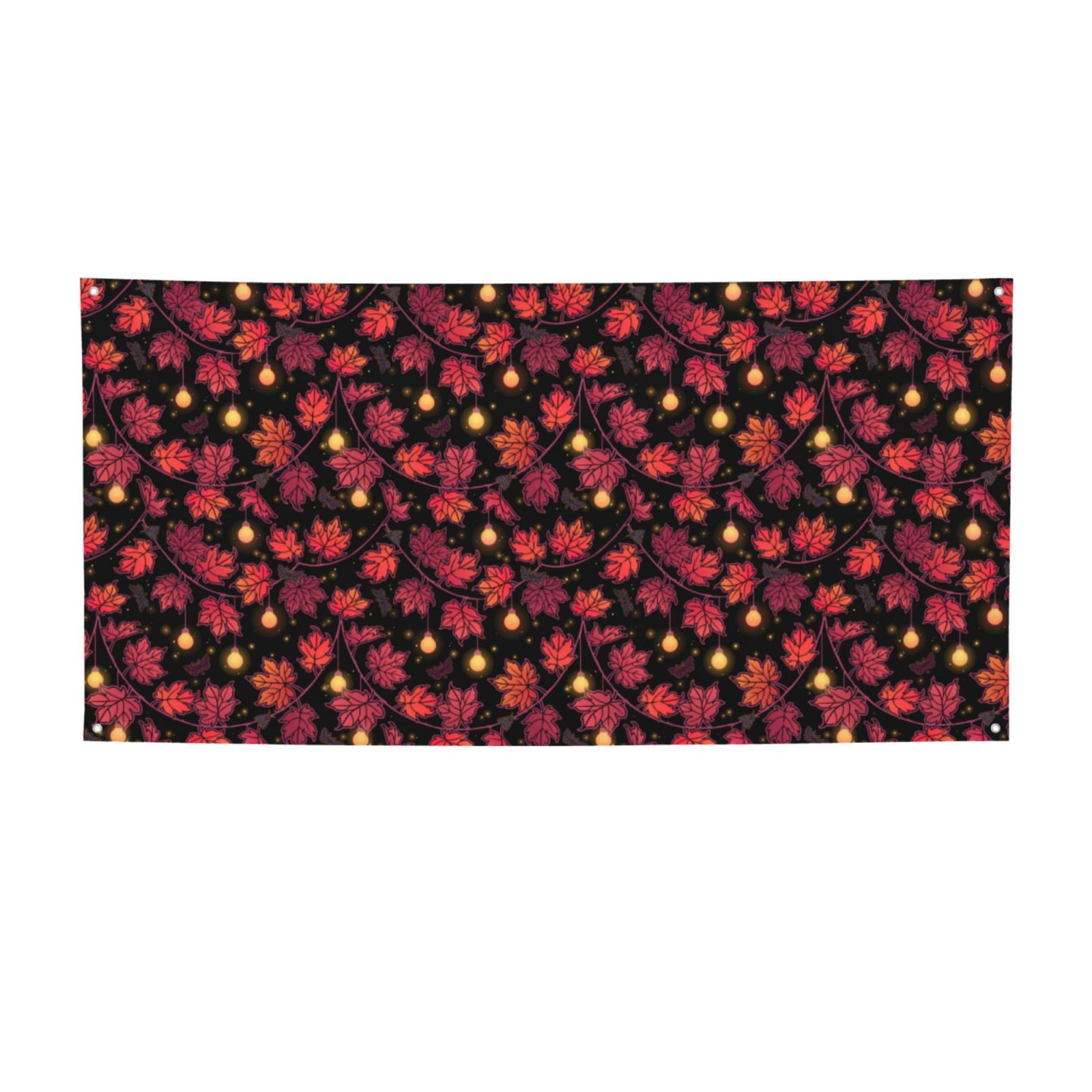 Salouo Beautiful Maple Leaf Lantern Pattern Holiday Banner Outside ...
