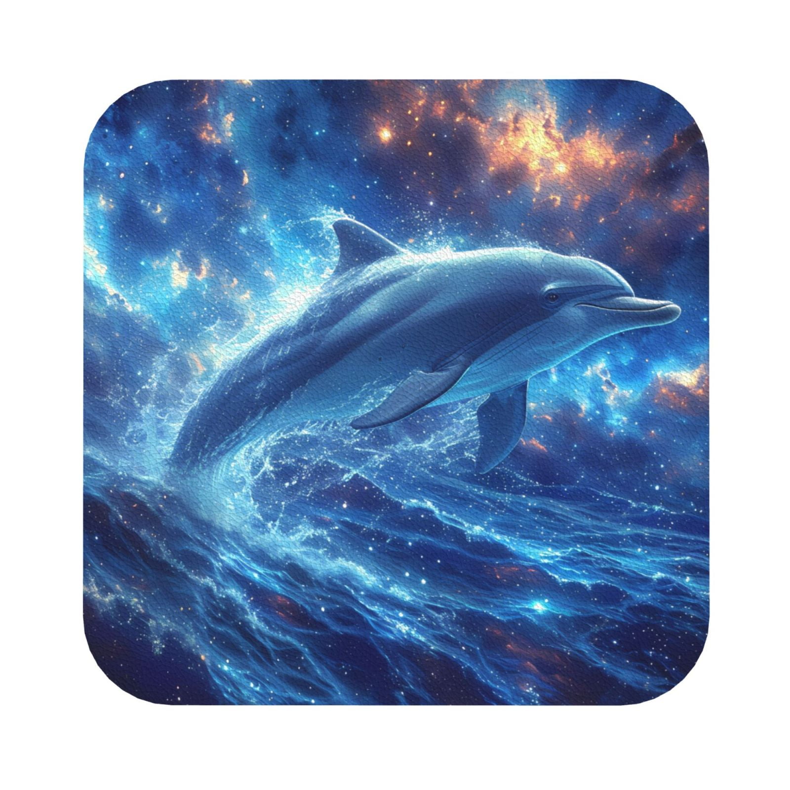 Salouo Beautiful Ocean Dolphin Print Round Coaster,Drink Coasters ...