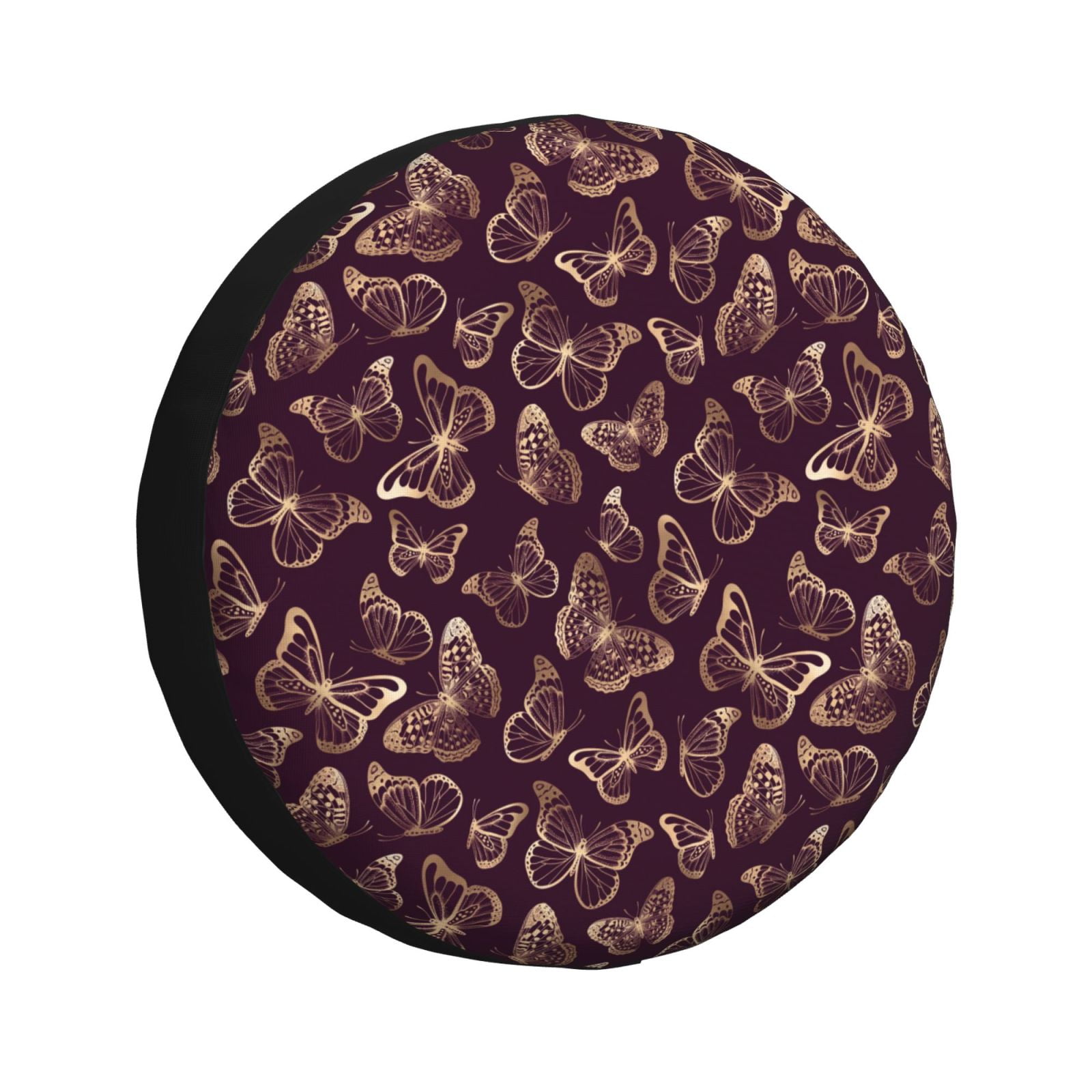 Salouo Beautiful Purple Butterflies Print Spare Tire Cover 14 17 Inch