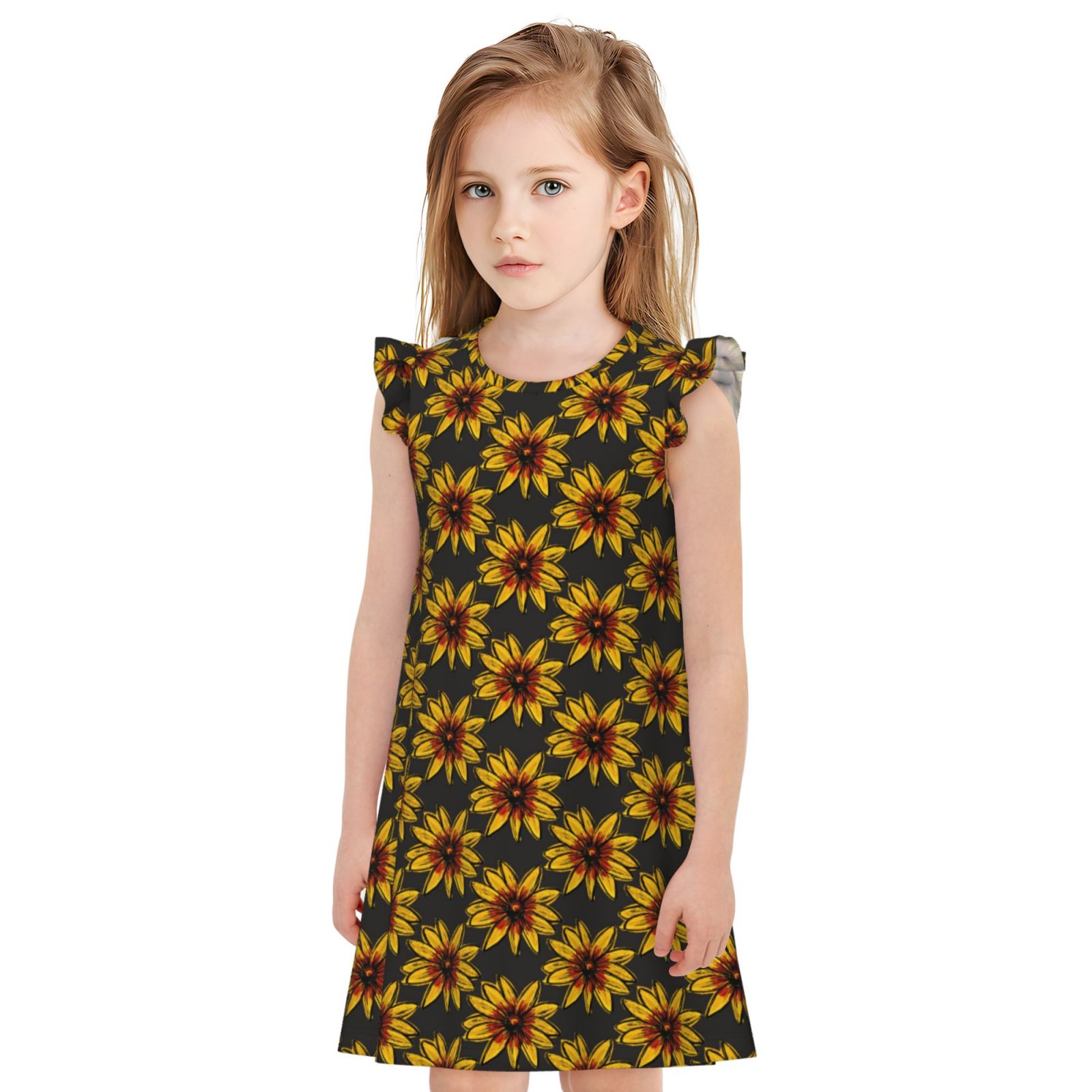 Salouo Beautiful Sunflower Print Nightgowns for Girls,Cute kid’s ...