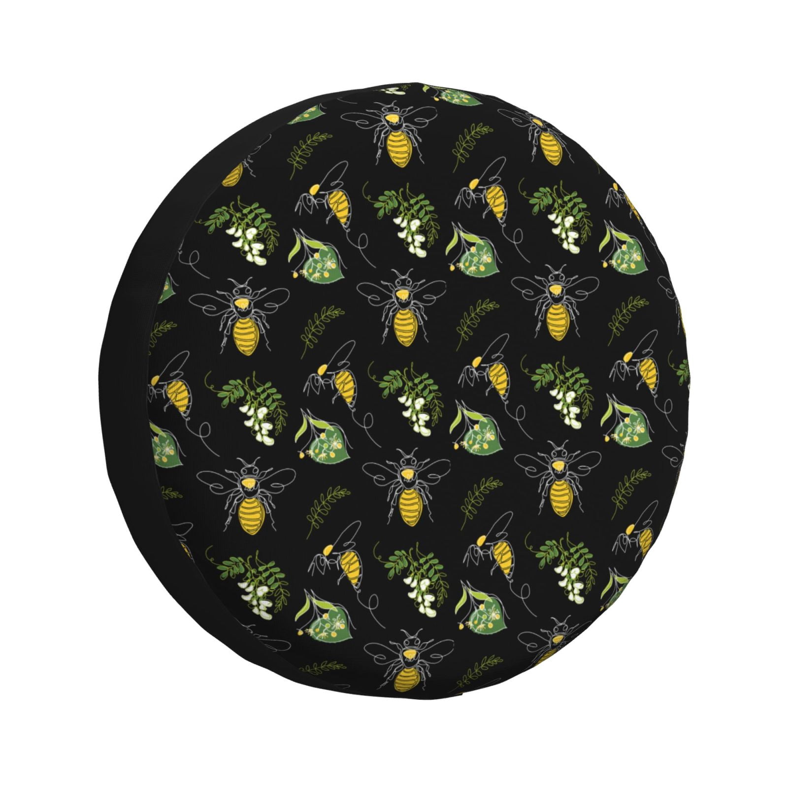 Salouo Bee Floral Print Spare Tire Cover 14-17 inch Spare Tire ...