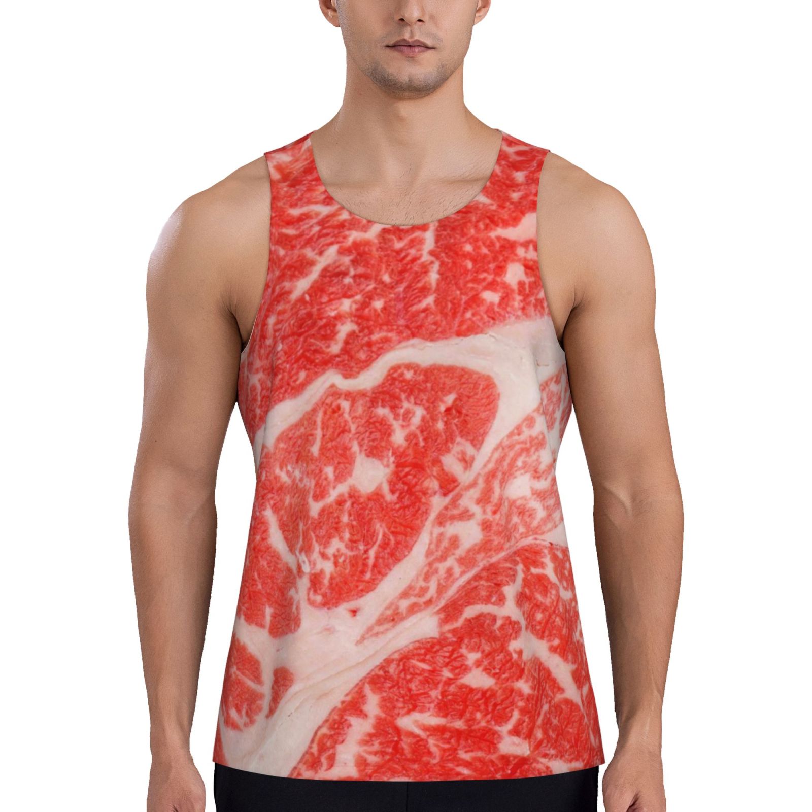 Salouo Beef Steaks for Men's Tank Tops,Sleeveless Muscle Shirts for Men ...