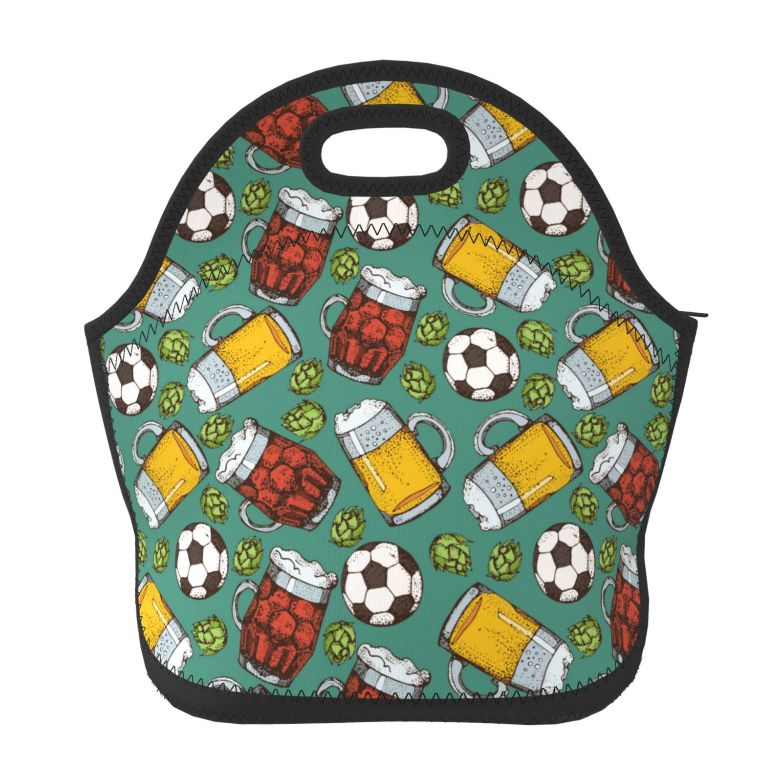 Salouo Beer And Soccer for Lunch Tote,Lunch Bag Insulated Lunch Box ...