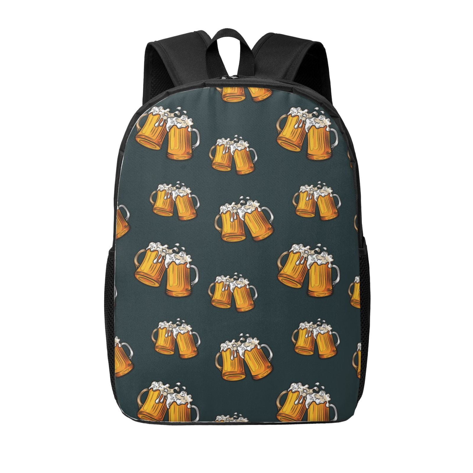 Salouo Beer Print Travel Laptop Backpack,17Inch Casual Bag with Side ...
