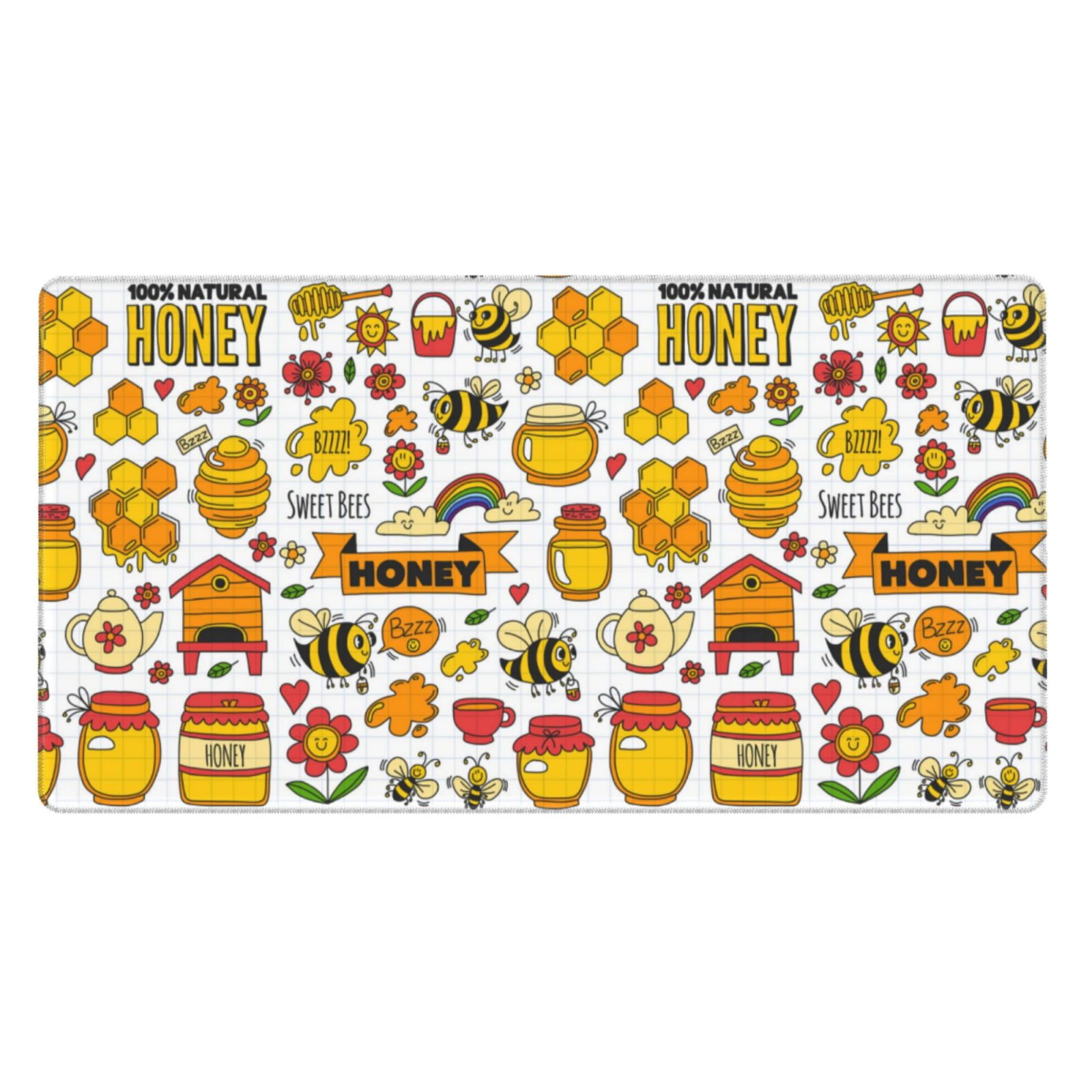Salouo Bees And Honey 1 Print Large Mouse Pad,Extended Mat Desk Pad ...