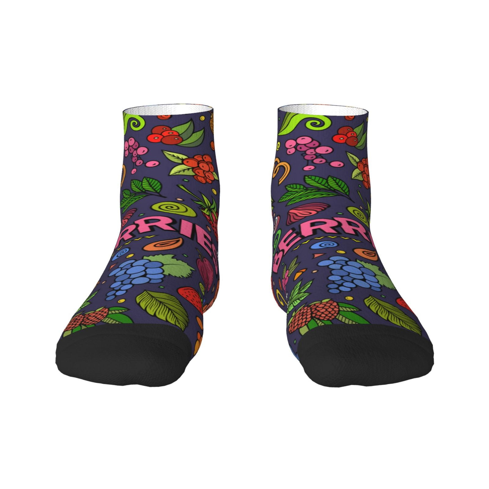 Salouo Berry Fruits Pattern Unisex Middle Tube Socks,Middle-Finger Knee ...