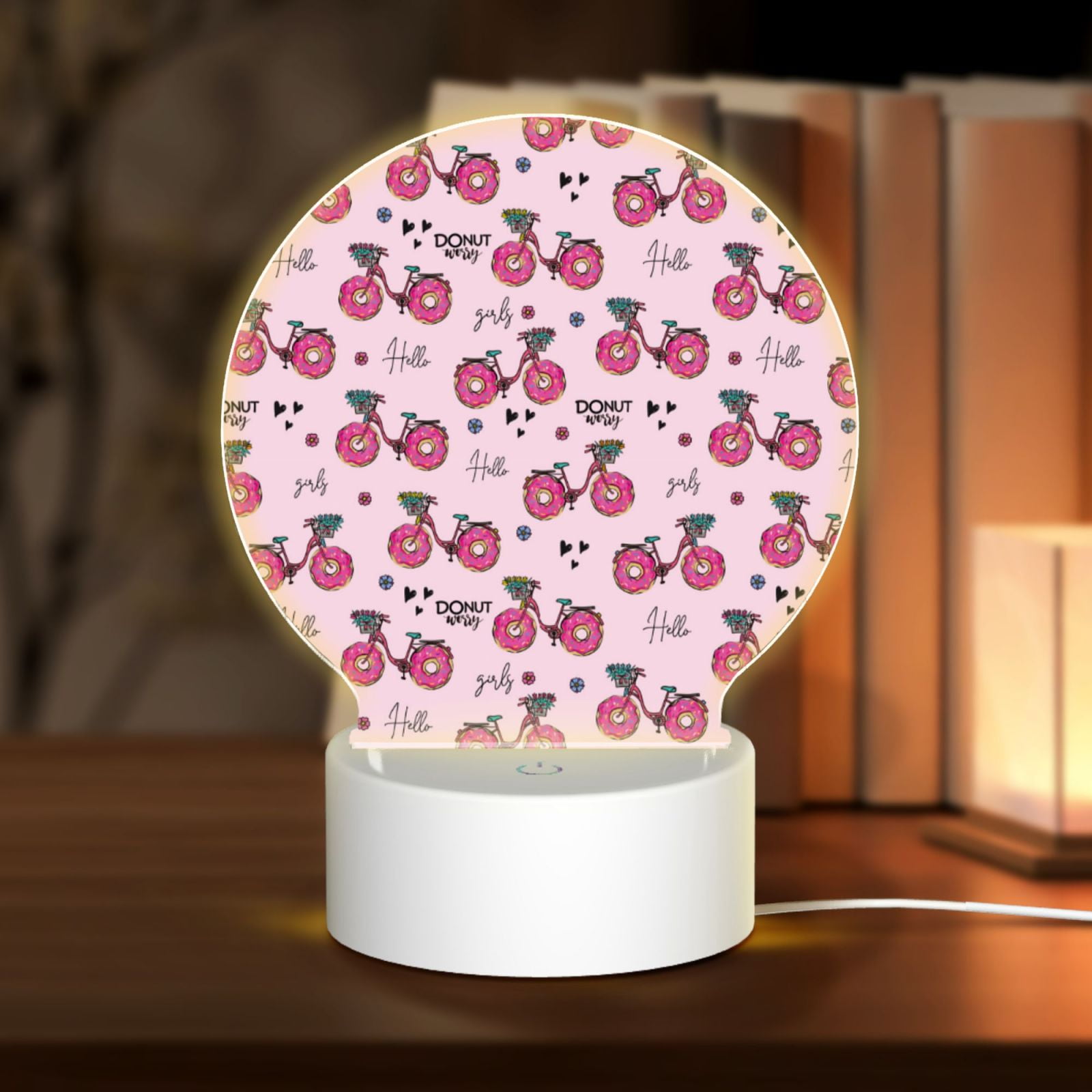 Salouo Bike with Donut Wheels for Round Acrylic Night Light - Acrylic ...
