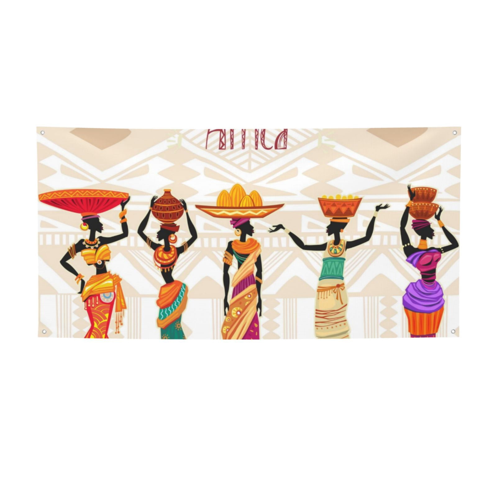 Salouo Black African Woman Pattern Holiday Banner Outside Party ...