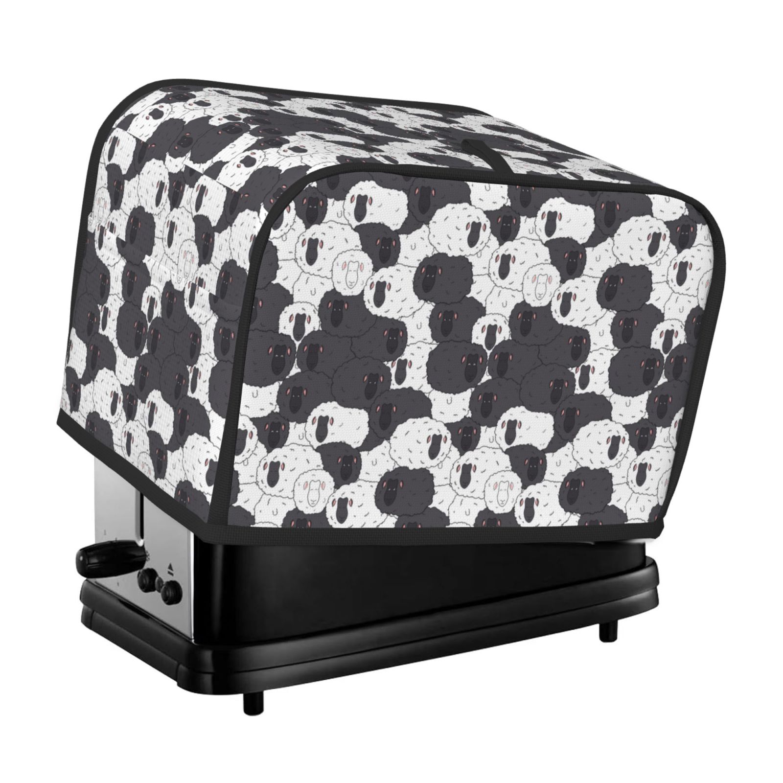 Salouo Black And White Sheeps Pattern Two Slice Bread Machine Cover ...