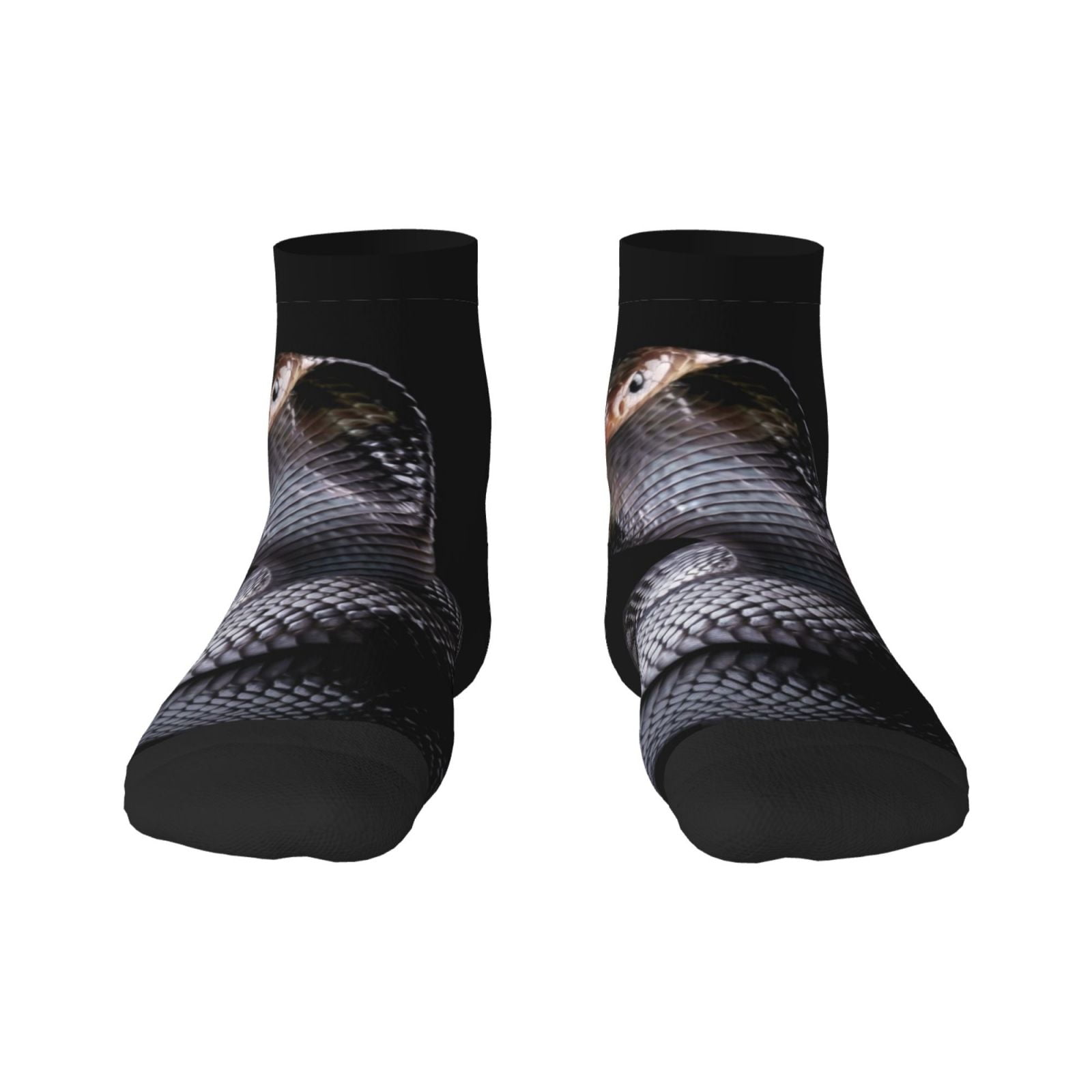 Salouo Black Cobra Snake Pattern Unisex Middle Tube Socks,Middle-Finger ...