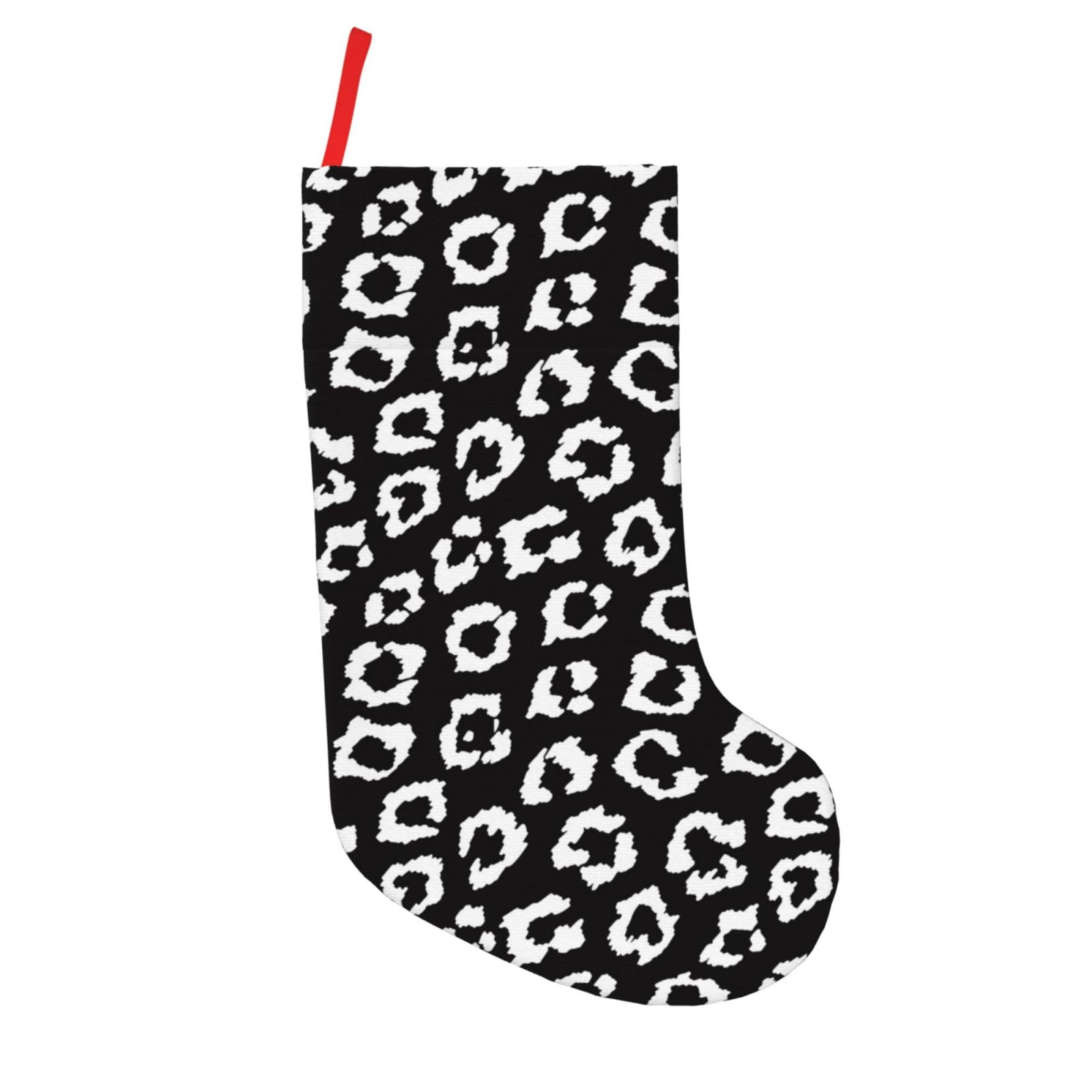 Salouo Black Leopard Print Christmas Decorations Stockings 1 Pack 18 ...