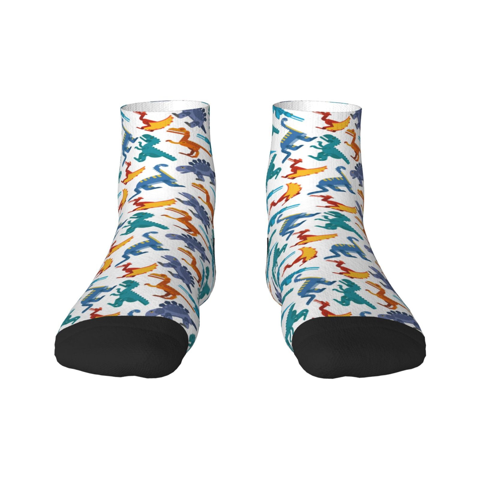 Salouo Block Dinosaur Pattern Unisex Middle Tube Socks,Middle-Finger ...