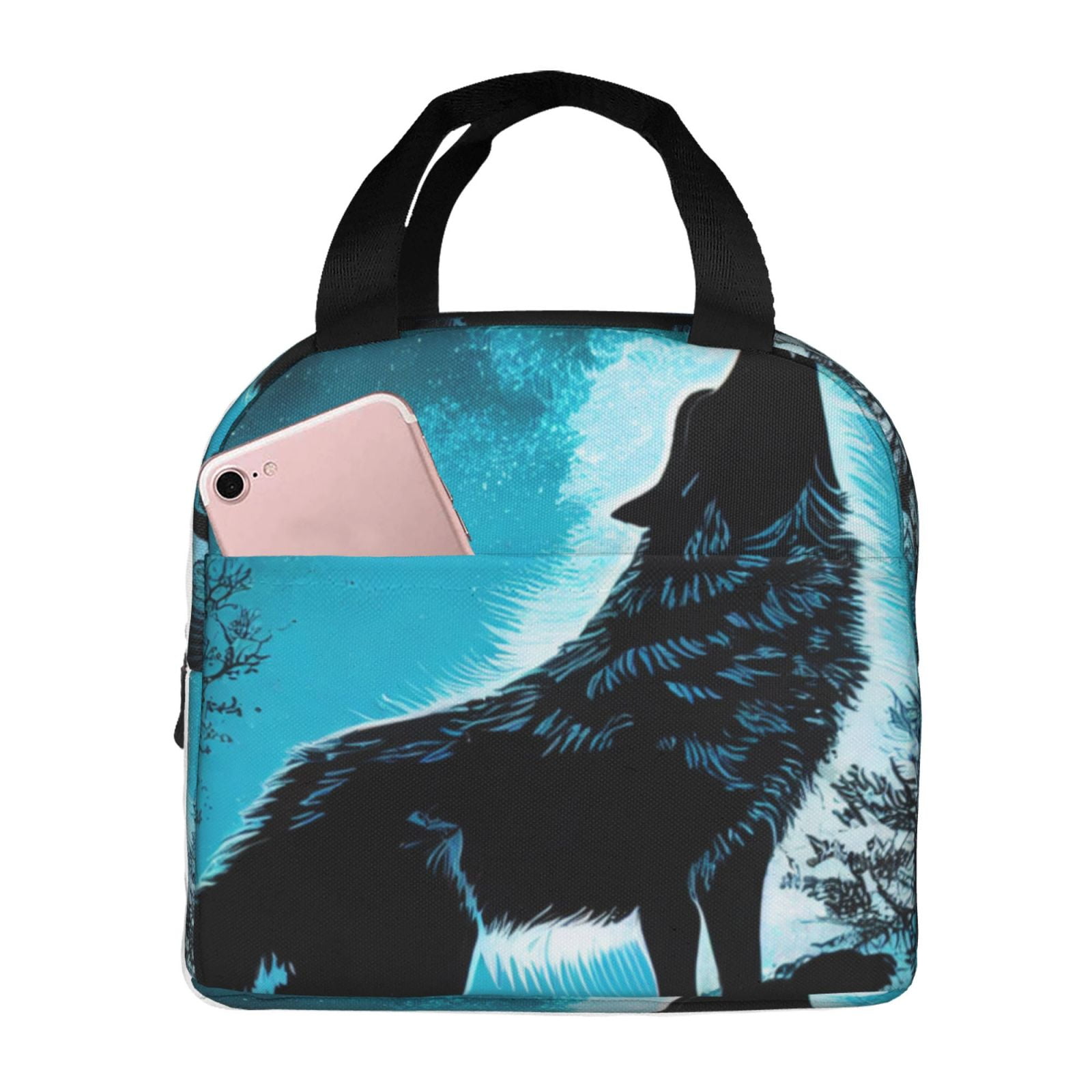 Salouo Blue Full Moon Wolf for Unisex Lunch Bag Leakproof Lunch Tote ...