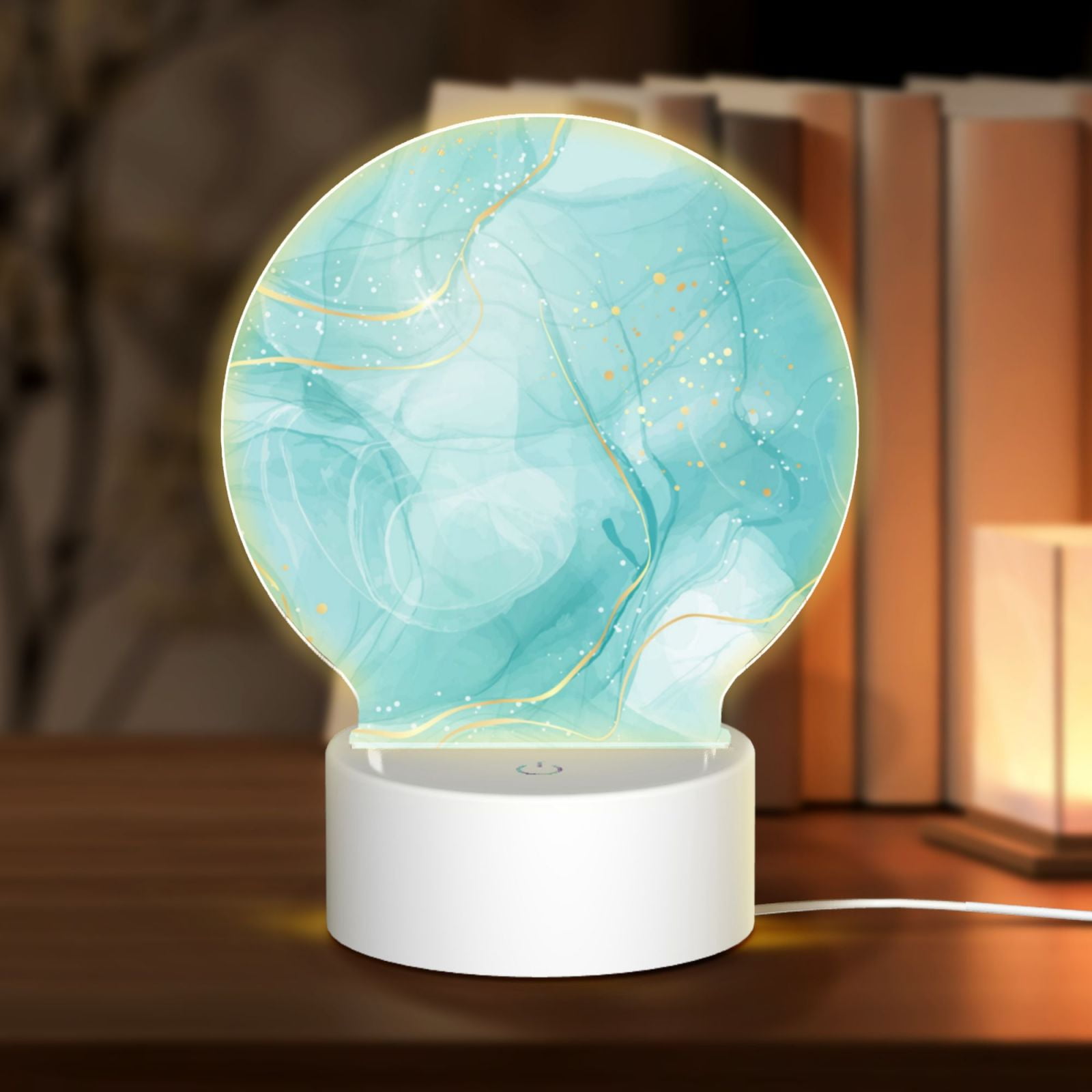 Salouo Blue Marble for Round Acrylic Night Light - Acrylic Sheets with ...